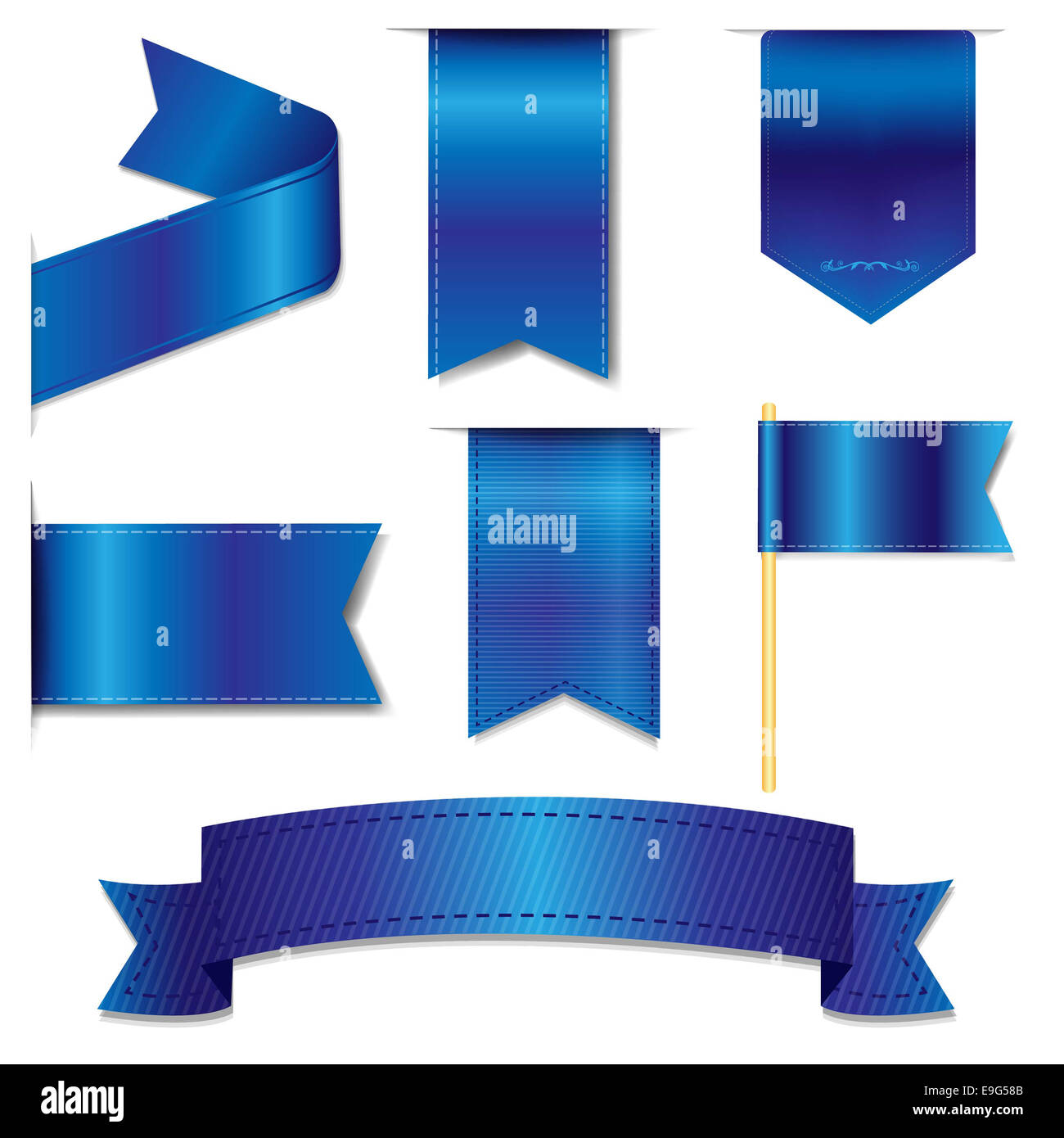 Dark blue ribbons hi-res stock photography and images - Alamy