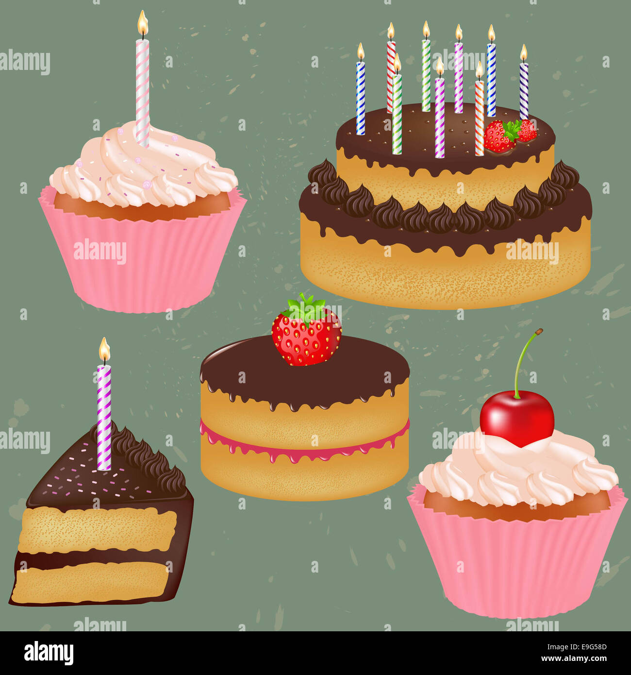 Birthday Cake Big Set Stock Photo - Alamy