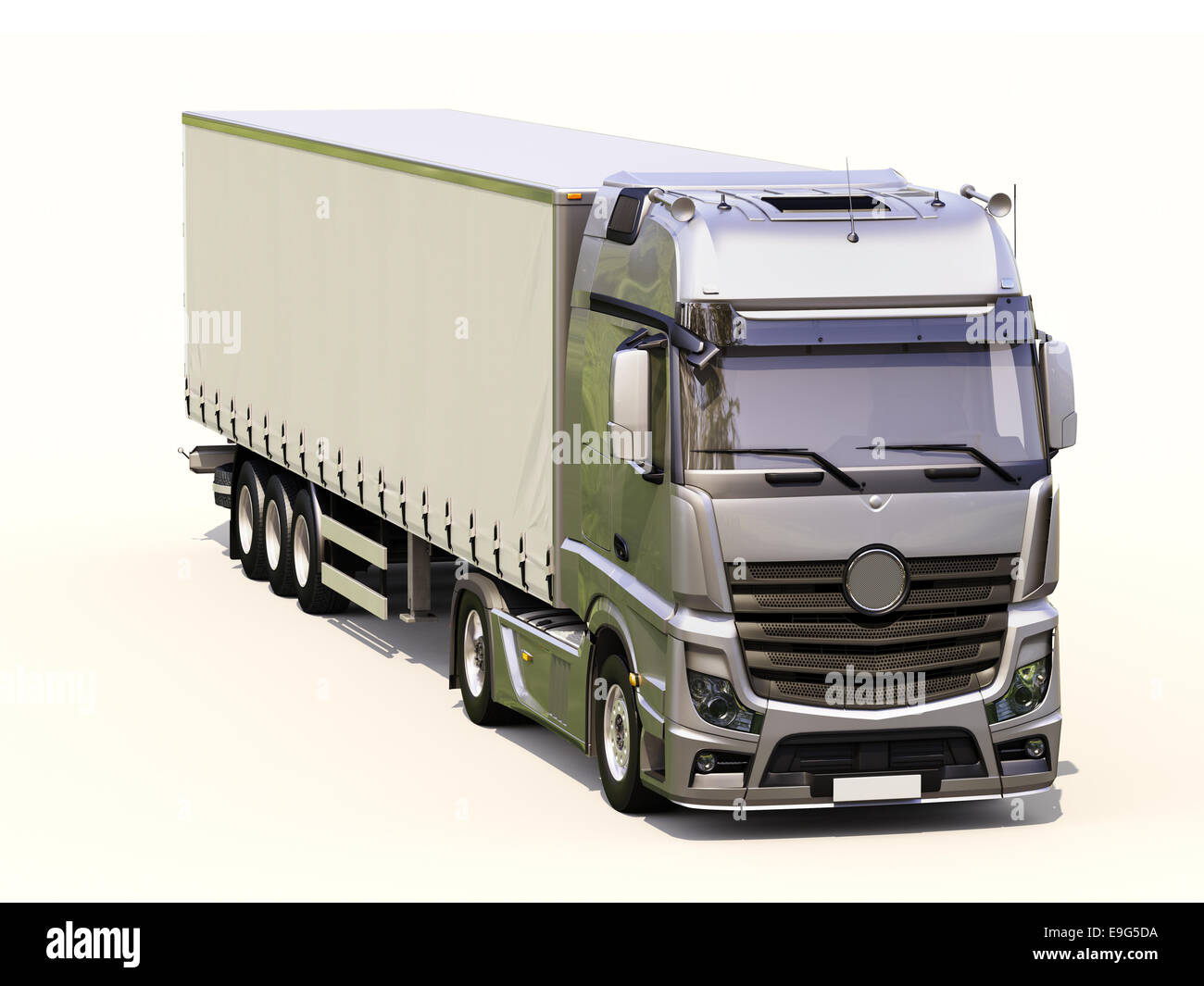 Truck hauling trailer Cut Out Stock Images & Pictures - Alamy