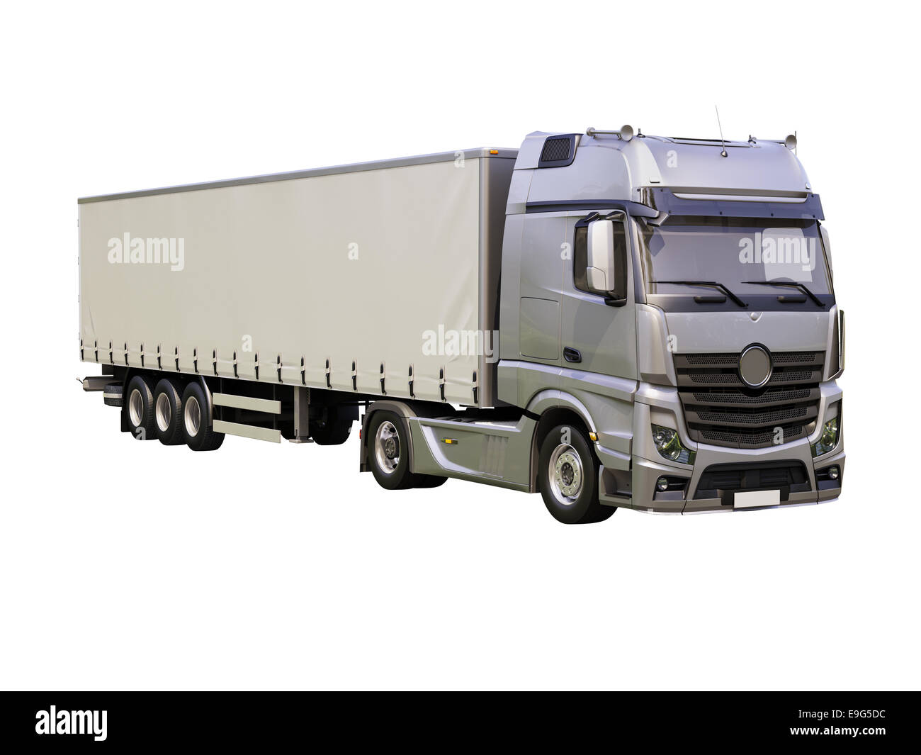 Semi-trailer truck isolated Stock Photo - Alamy