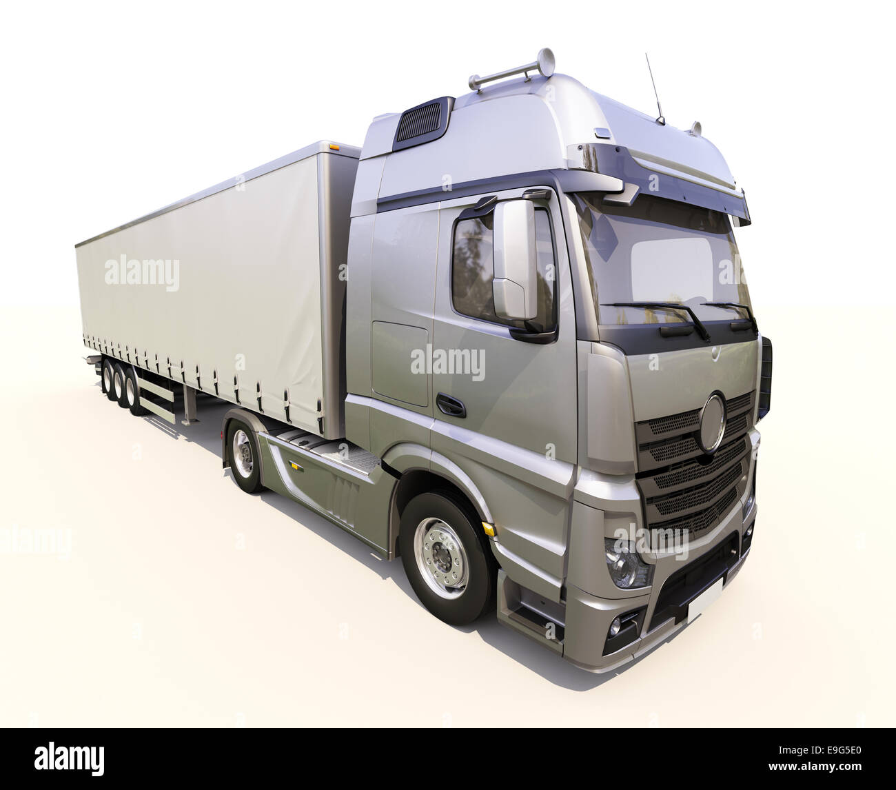 Truck hauling trailer Cut Out Stock Images & Pictures - Alamy