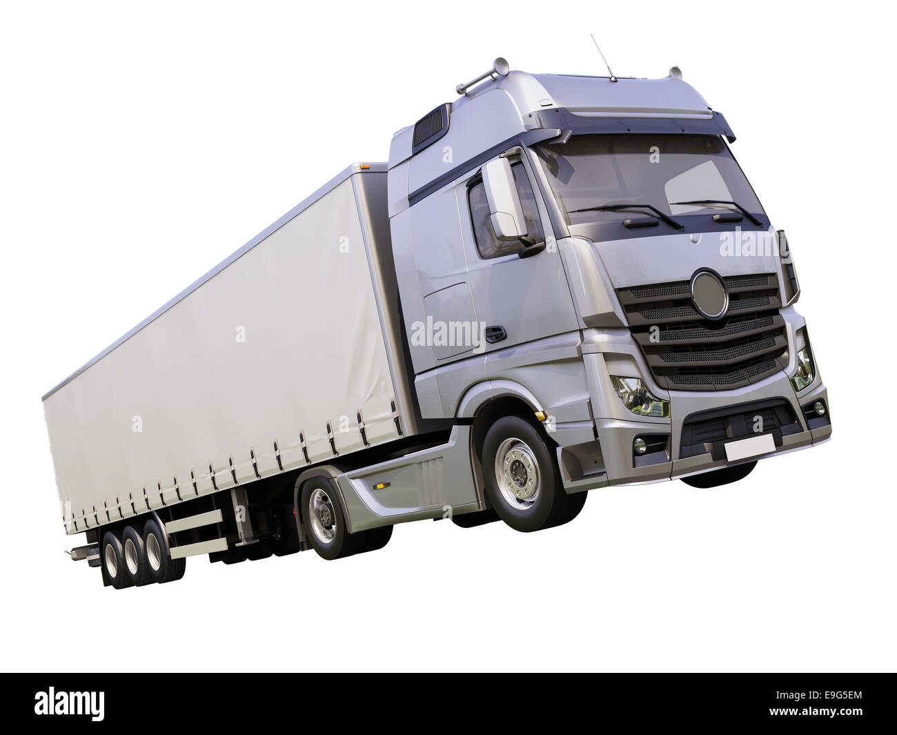 Semi-trailer truck isolated Stock Photo - Alamy