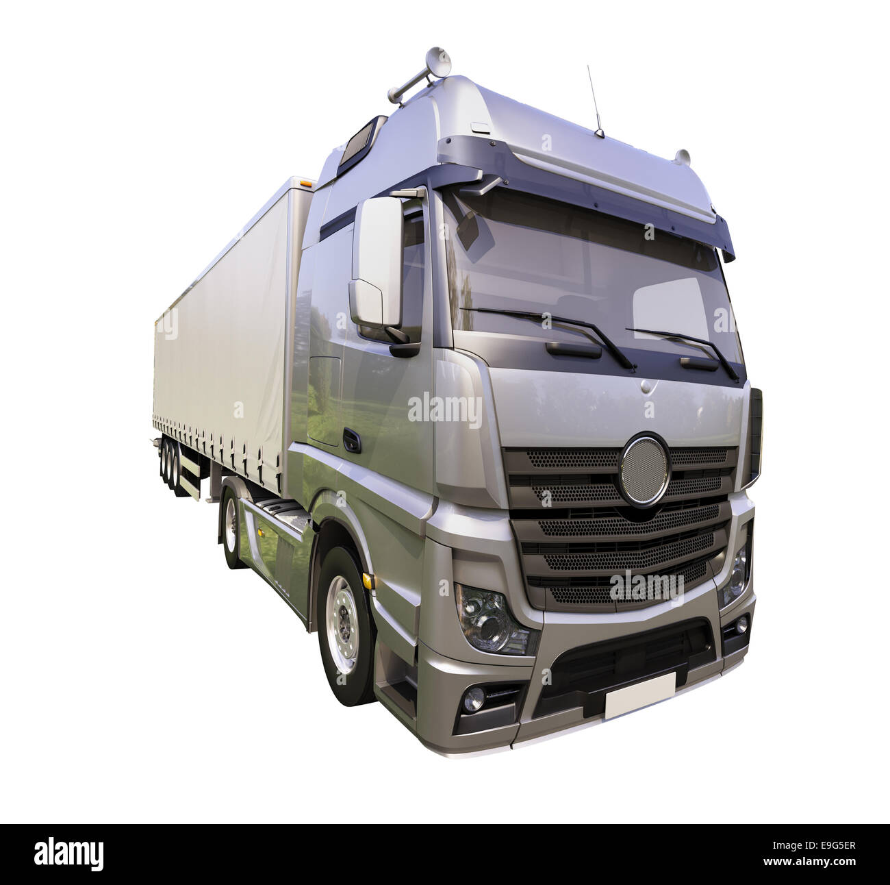 Semi-trailer truck isolated Stock Photo - Alamy