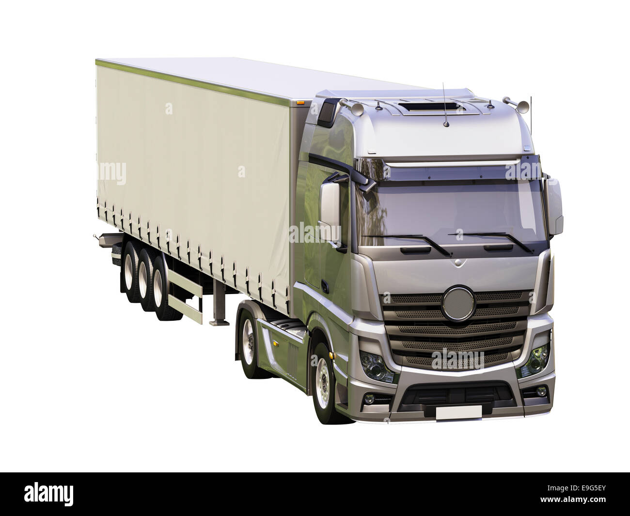 Semi-trailer truck isolated Stock Photo - Alamy