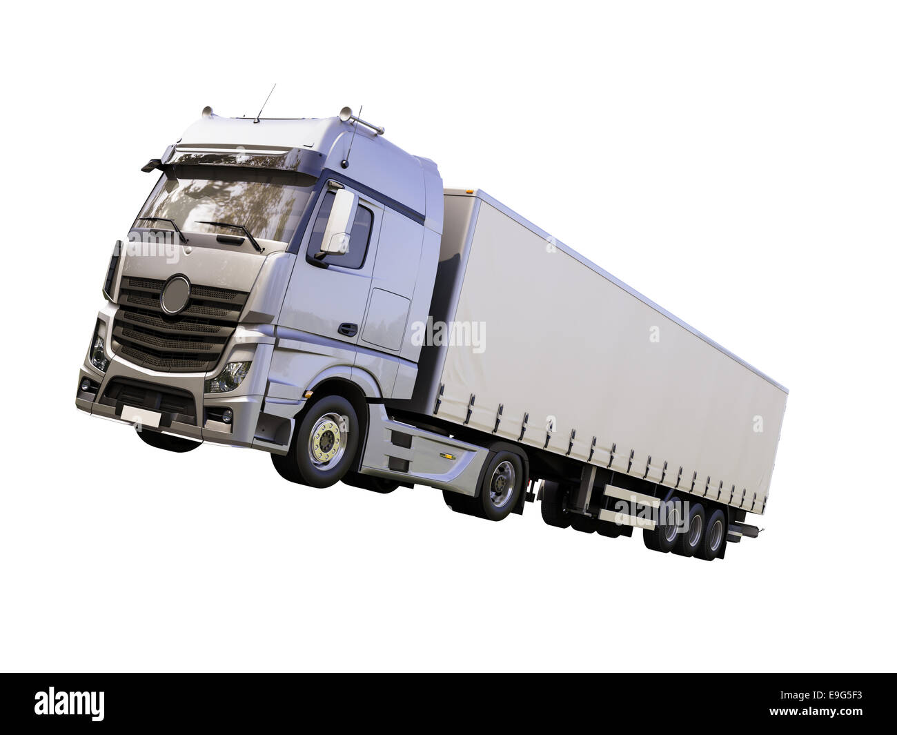Semi-trailer truck isolated Stock Photo - Alamy