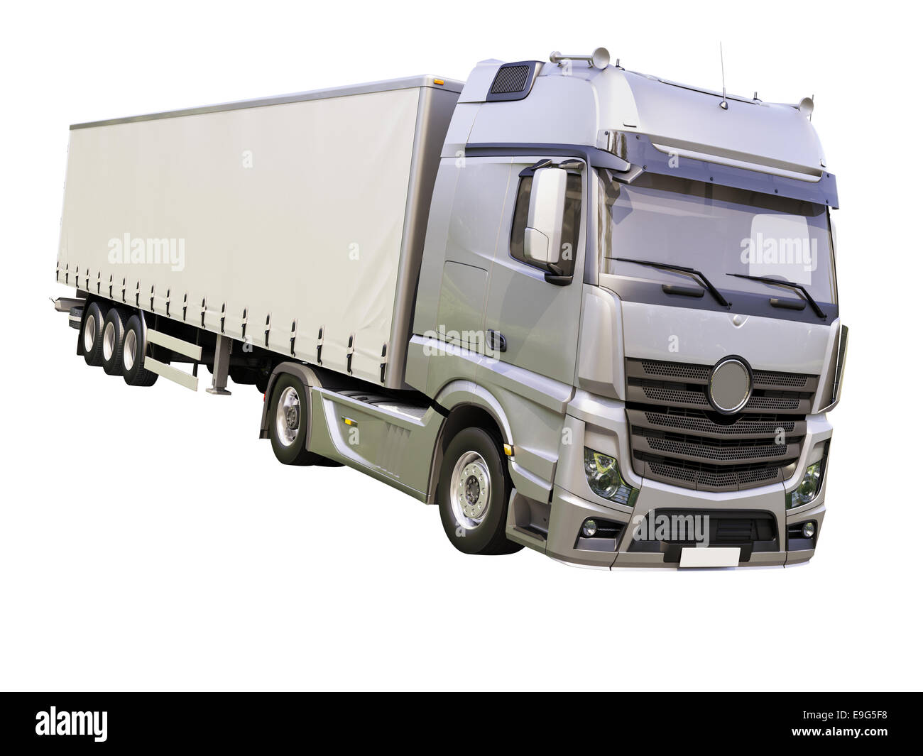 Semi-trailer truck isolated Stock Photo - Alamy