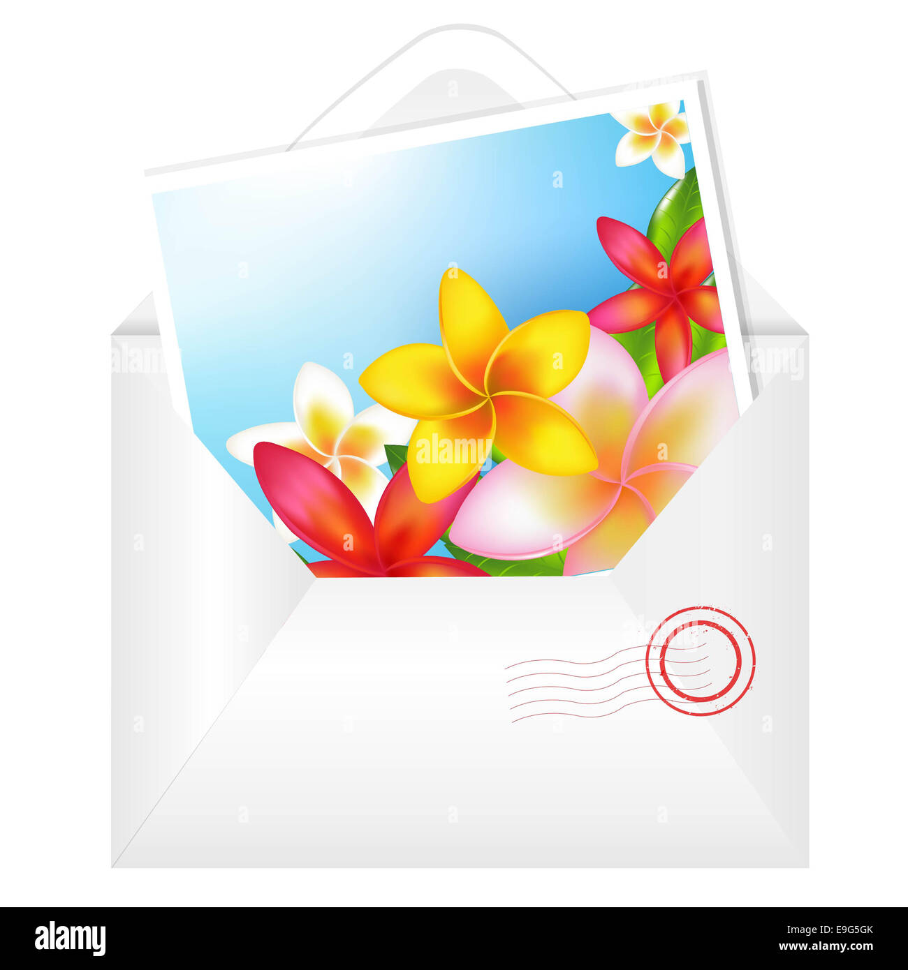 Open Envelope With Flowers Card Stock Photo - Alamy
