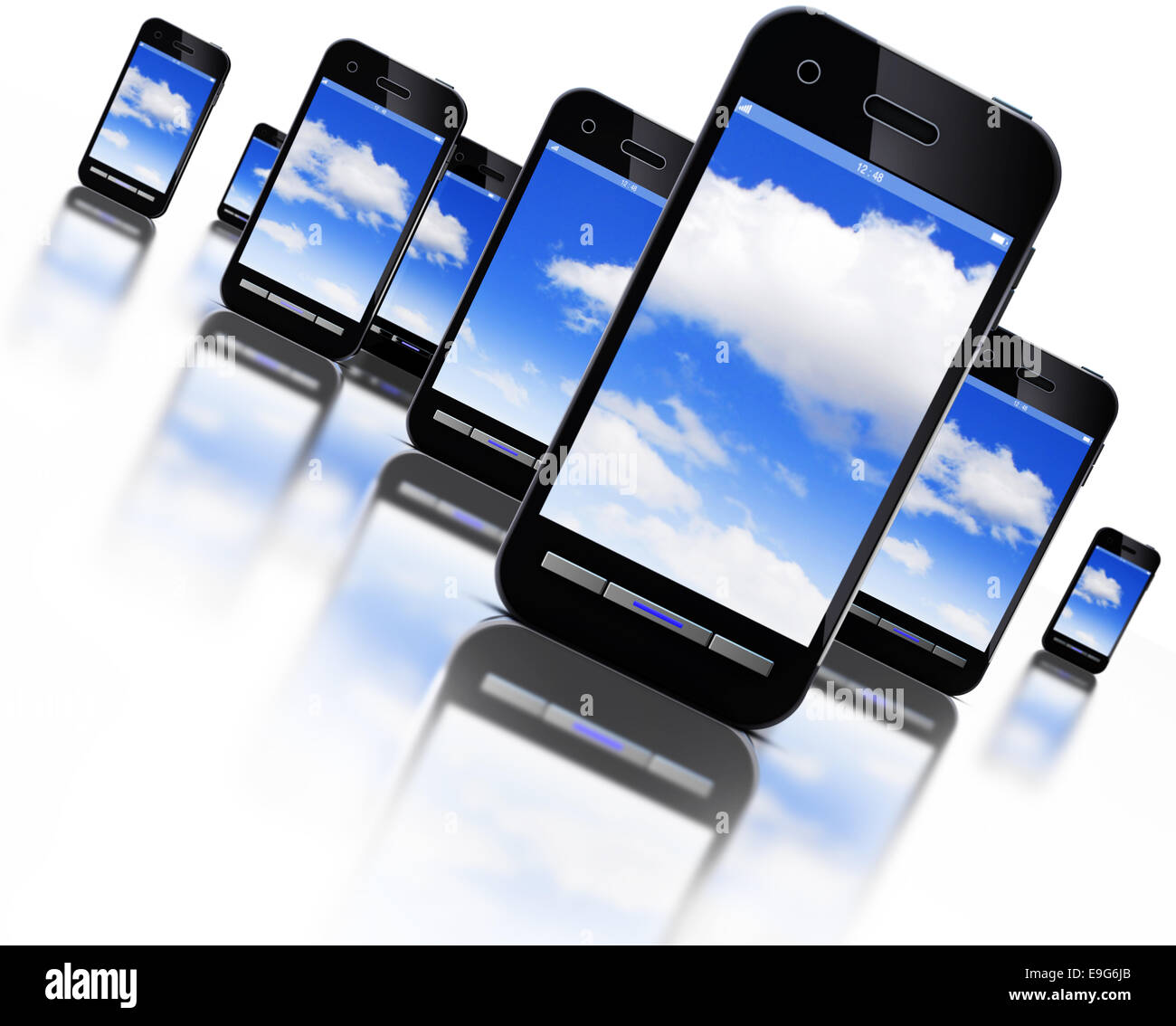 smartphones and cloud Stock Photo - Alamy