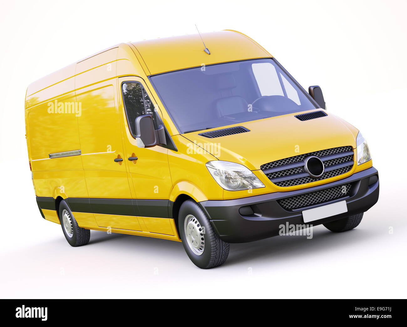 Van delivery panel truck yellow Cut Out Stock Images & Pictures - Alamy
