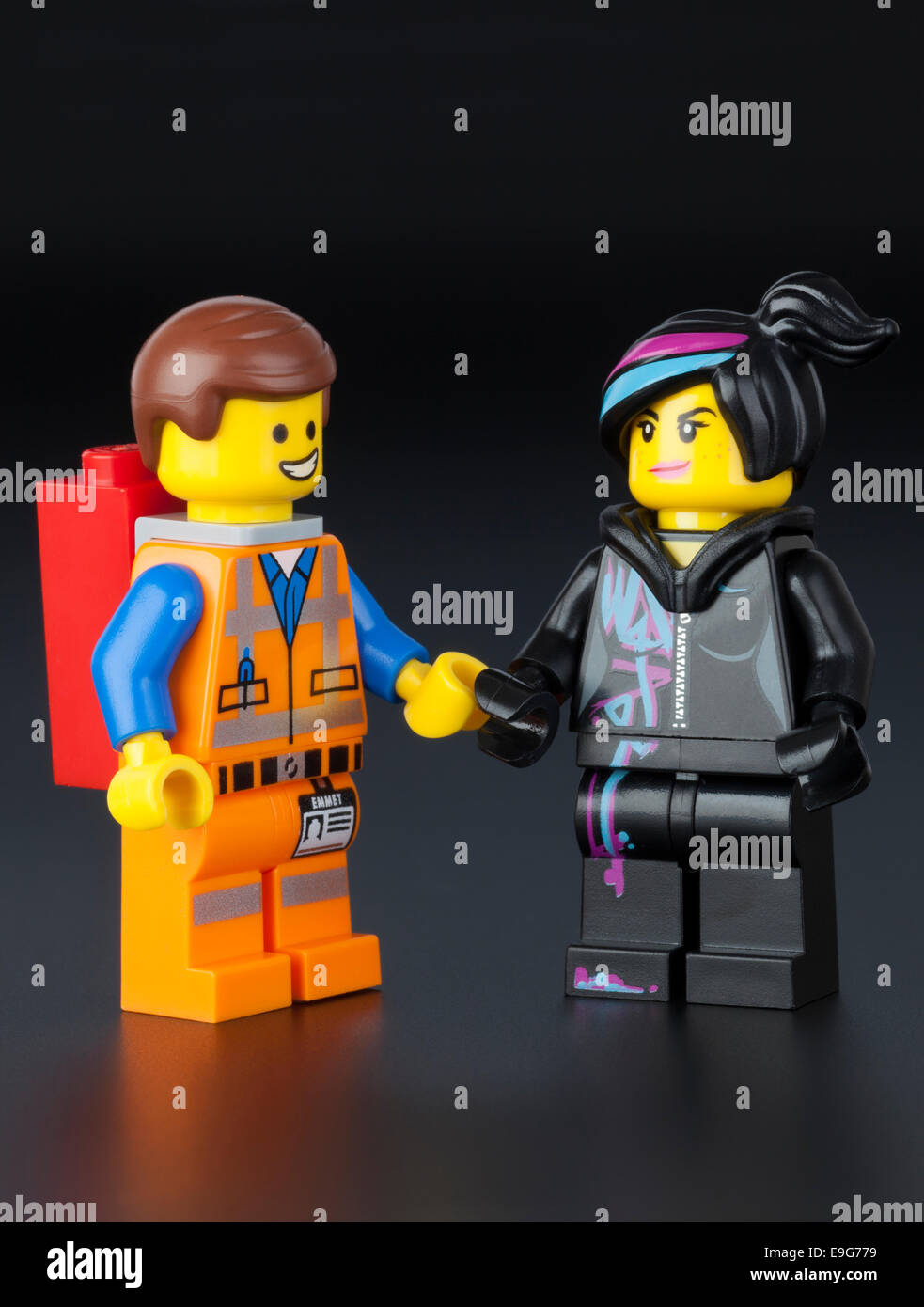 Tambov, Russian Federation - July 08, 2014 LEGO Hard Hat Emmet and ...