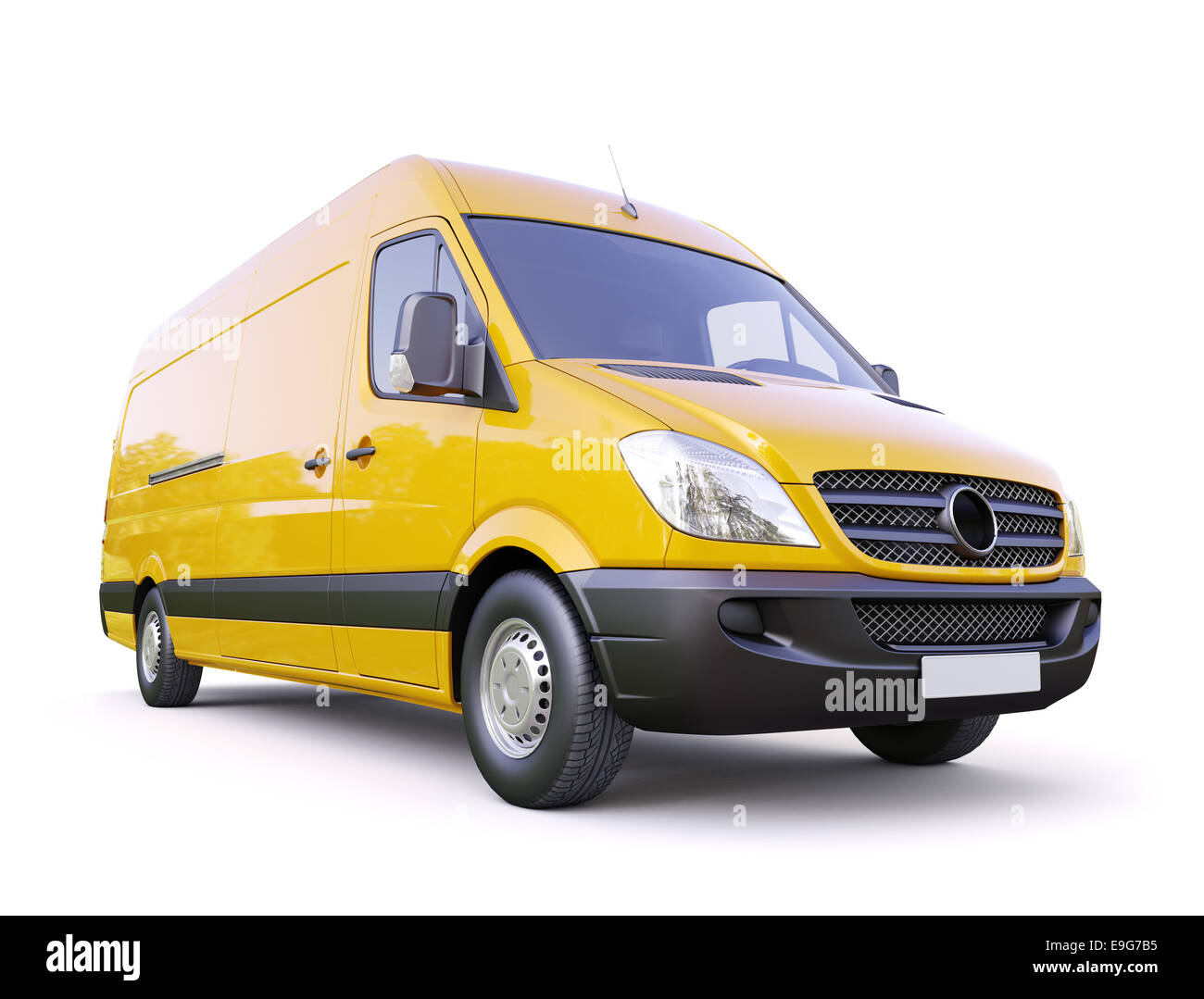 Yellow commercial vehicle Cut Out Stock Images & Pictures - Alamy