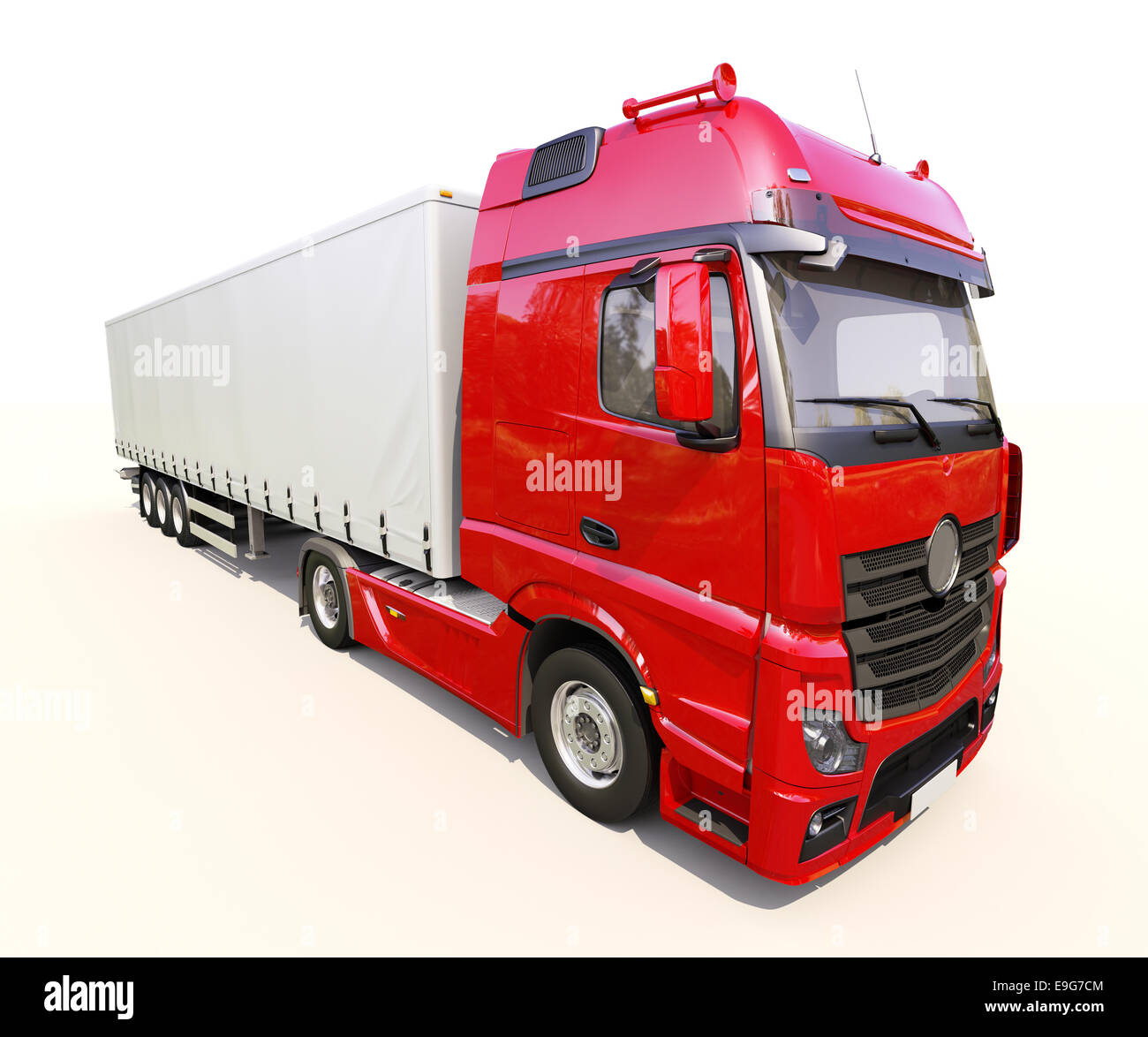 Truck hauling trailer Cut Out Stock Images & Pictures - Alamy