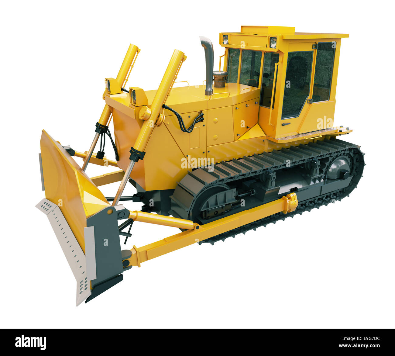 Heavy crawler bulldozer isolated Stock Photo - Alamy