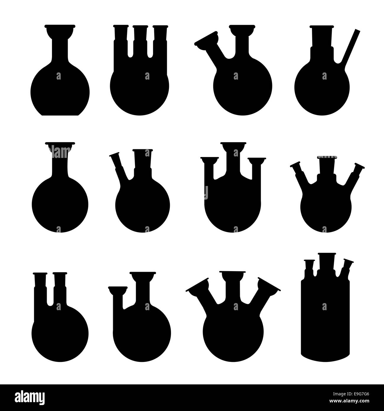 chemistry lab round glasses Stock Photo - Alamy