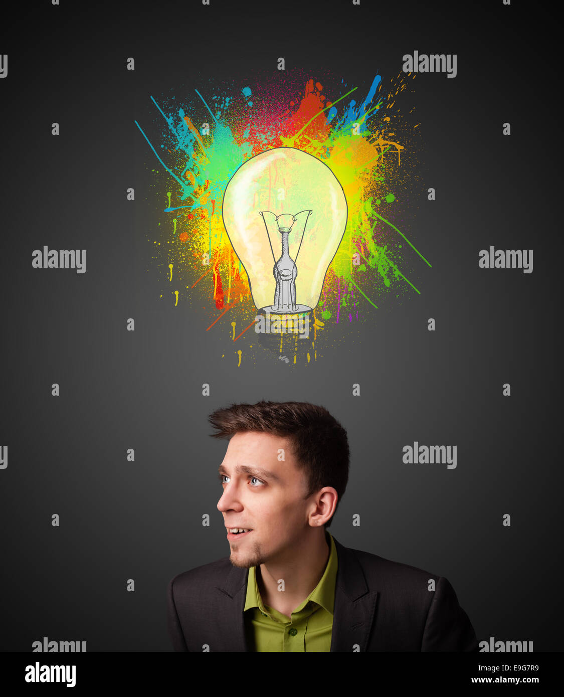Design thinking lightbulb head hi-res stock photography and images - Alamy