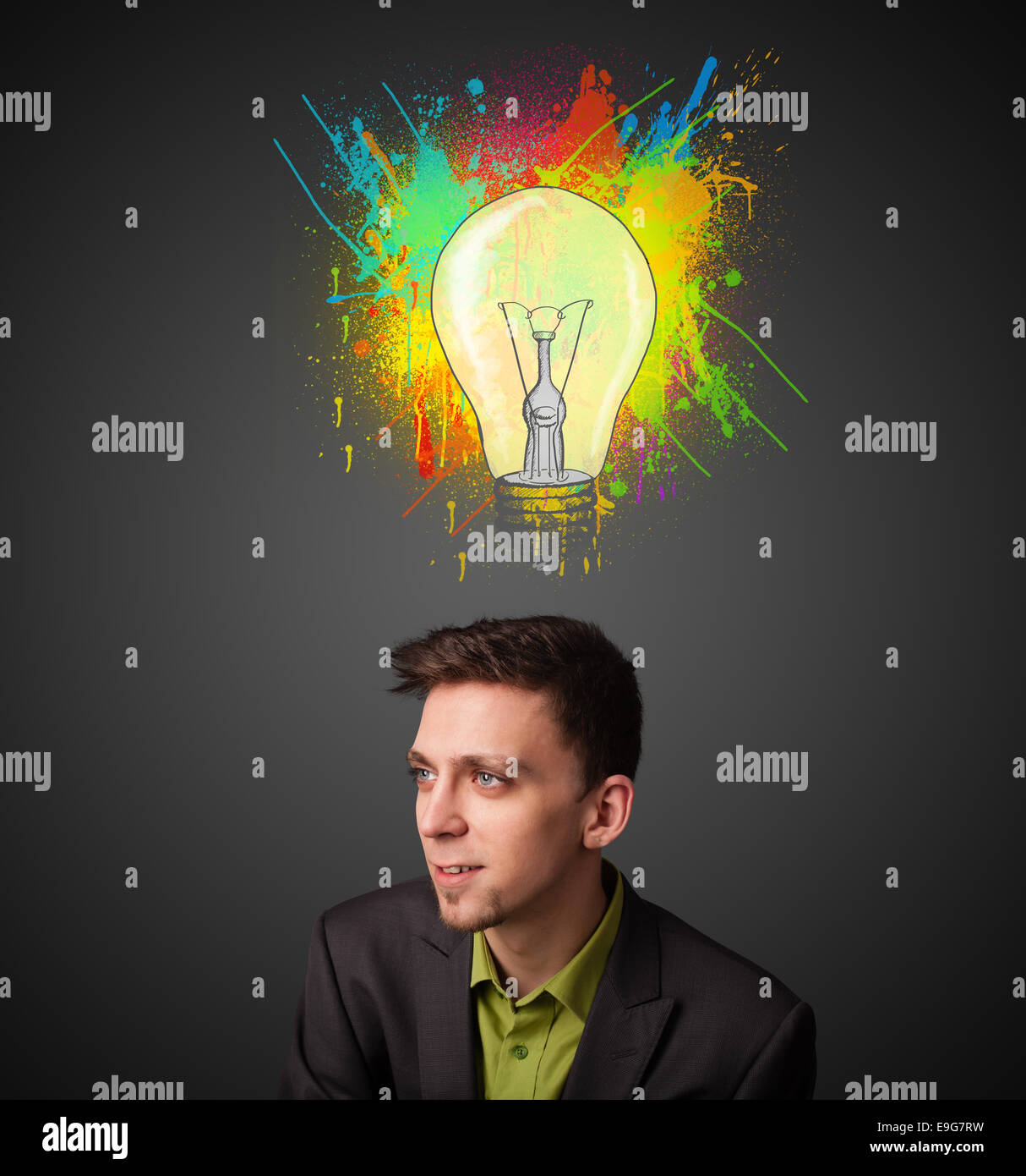 Design thinking lightbulb head hi-res stock photography and images - Alamy