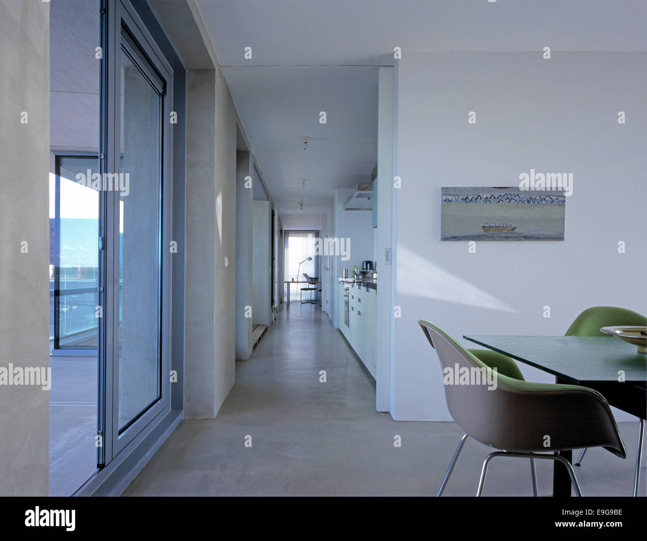 Open plan hallway interior of Apartment, Borneo island, Amsterdam Stock ...