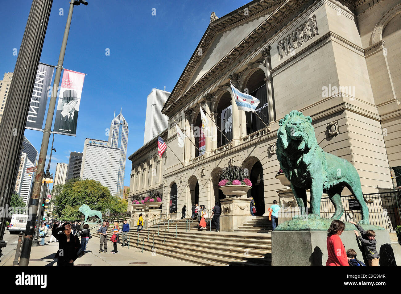 Lion statue entrance art institute hi-res stock photography and images ...
