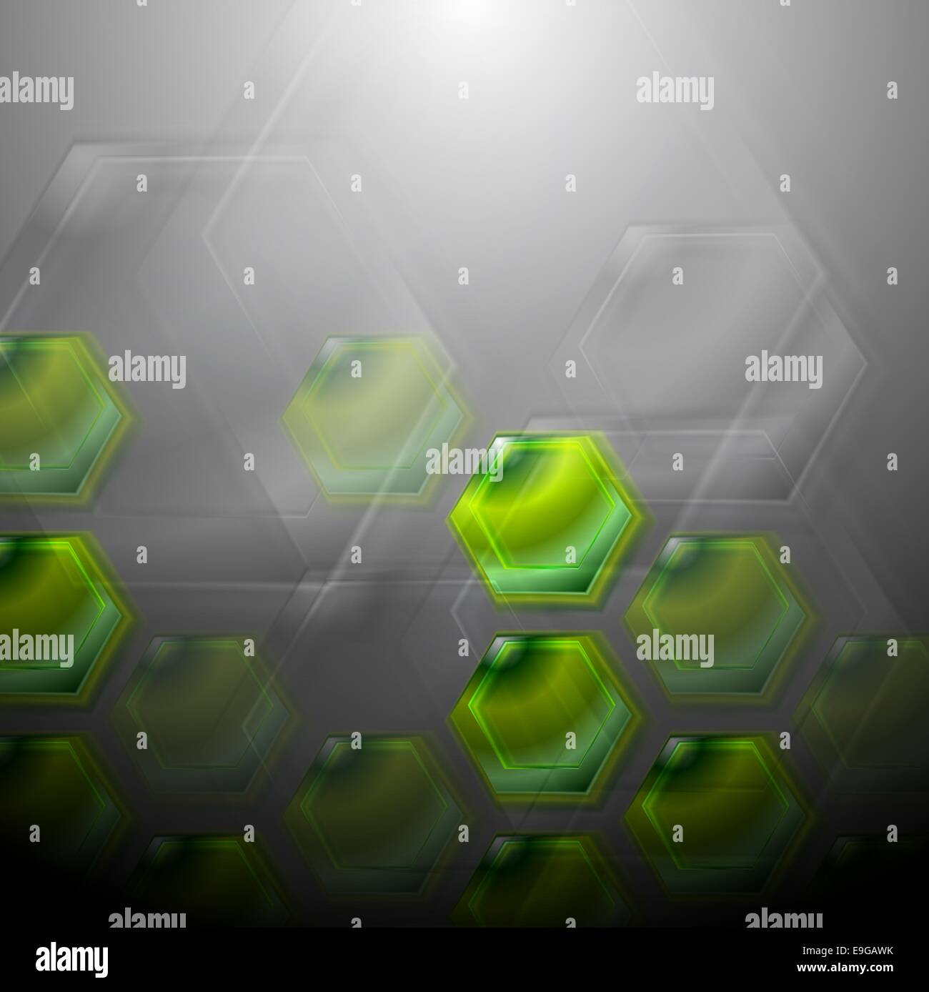 Green hexagon elements on the dark background Stock Photo - Alamy