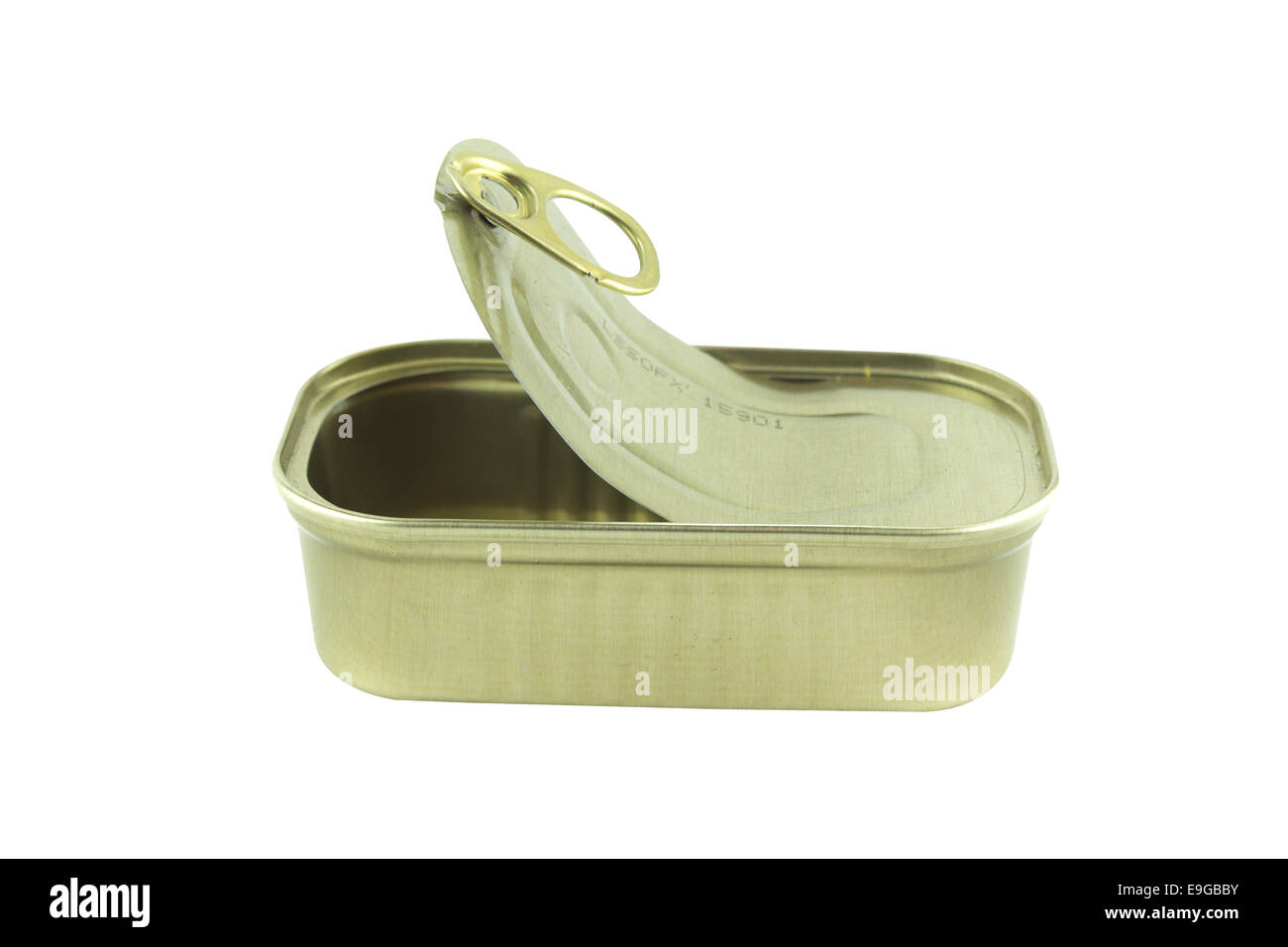 open empty sardine can Stock Photo - Alamy