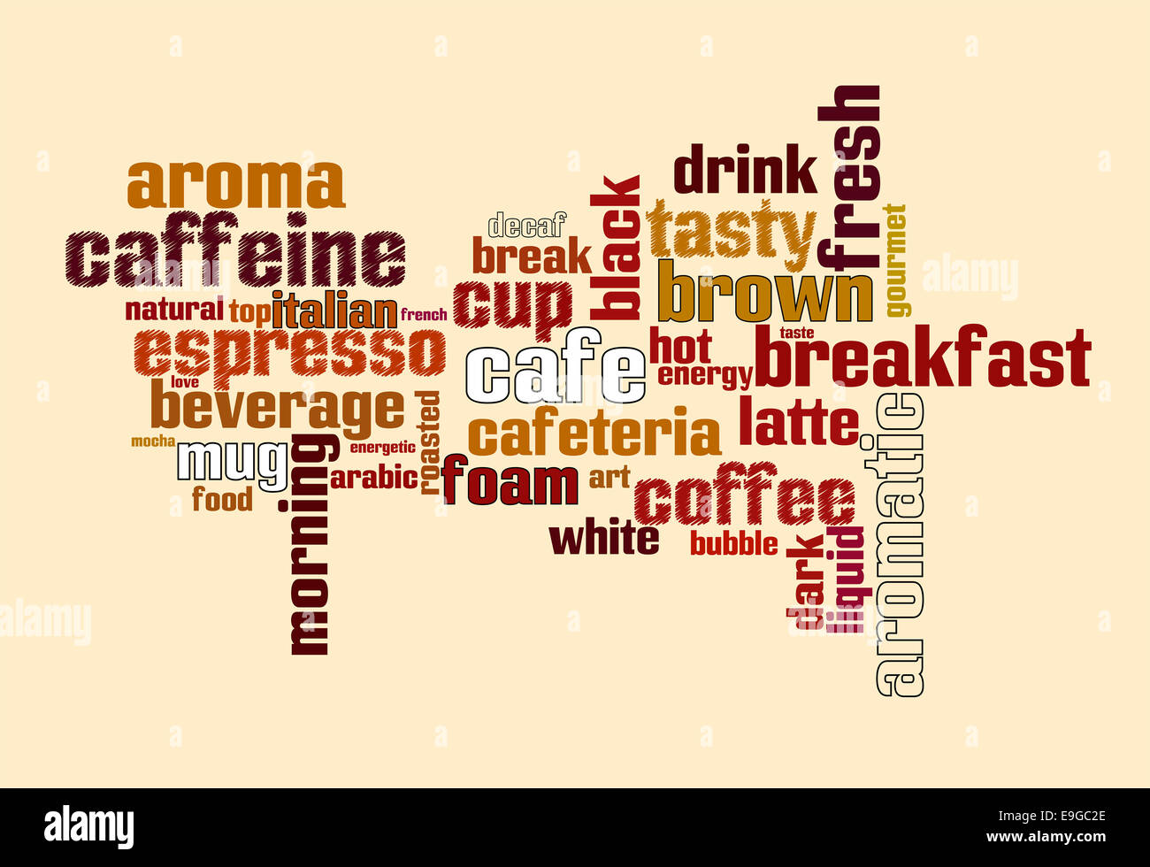 coffee text cloud Stock Photo - Alamy
