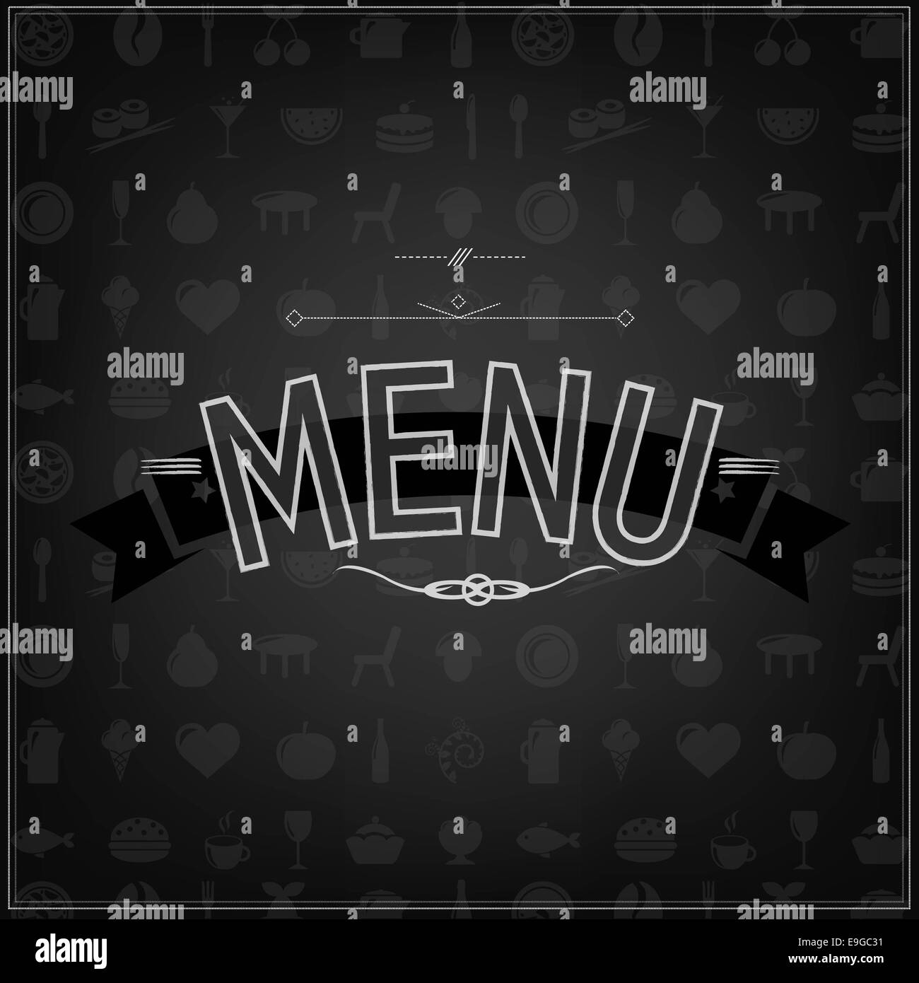 Food menu blackboard Black and White Stock Photos & Images - Alamy