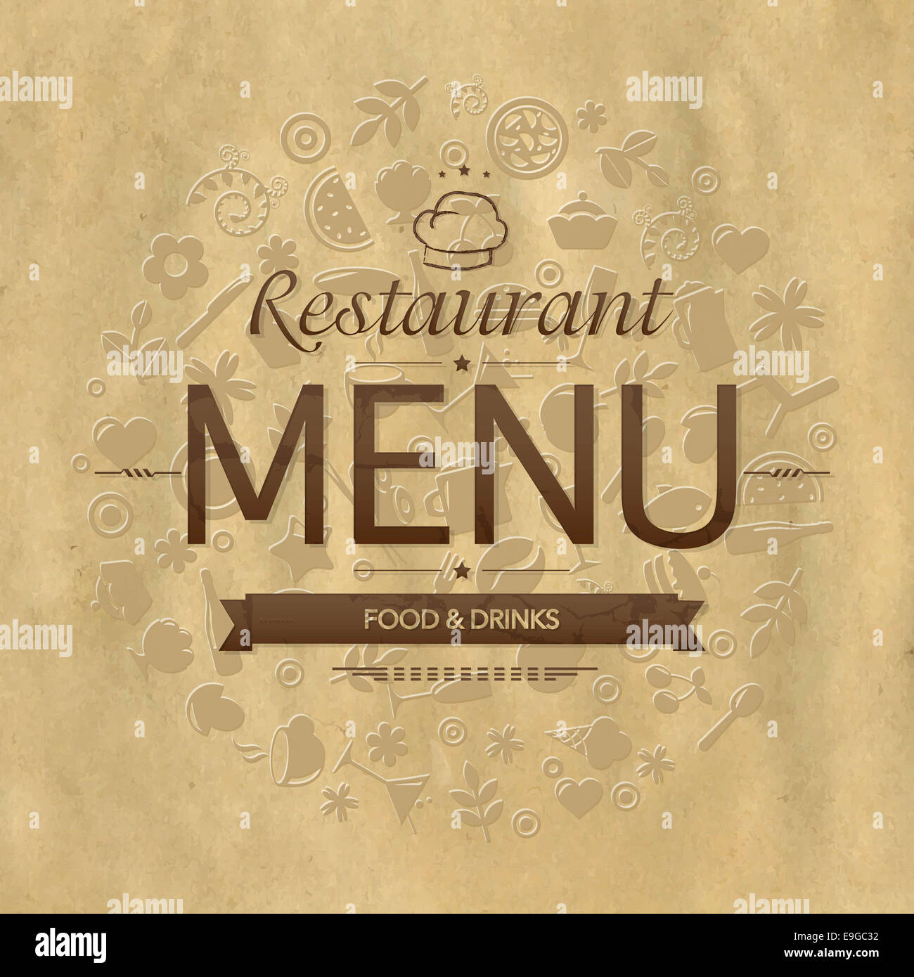 Retro Restaurant Menu Design Stock Photo - Alamy