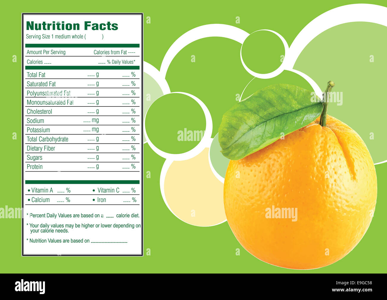 Orange juice nutrition facts hi-res stock photography and images - Alamy