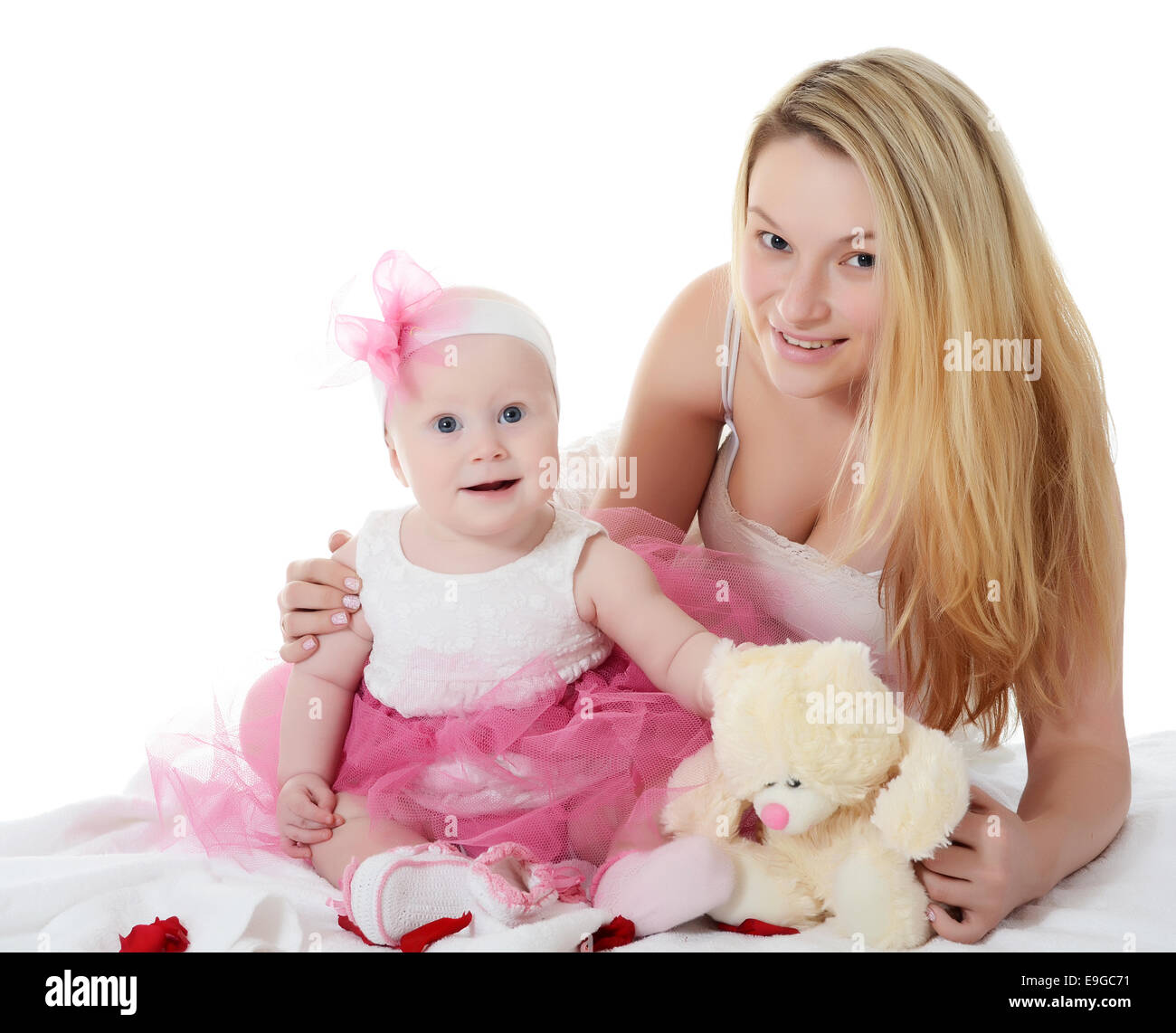 The mother with baby over white Stock Photo - Alamy