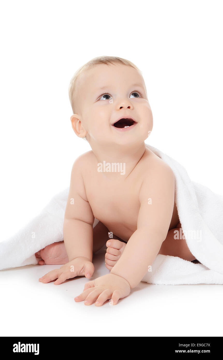 The small baby isolated on white Stock Photo - Alamy