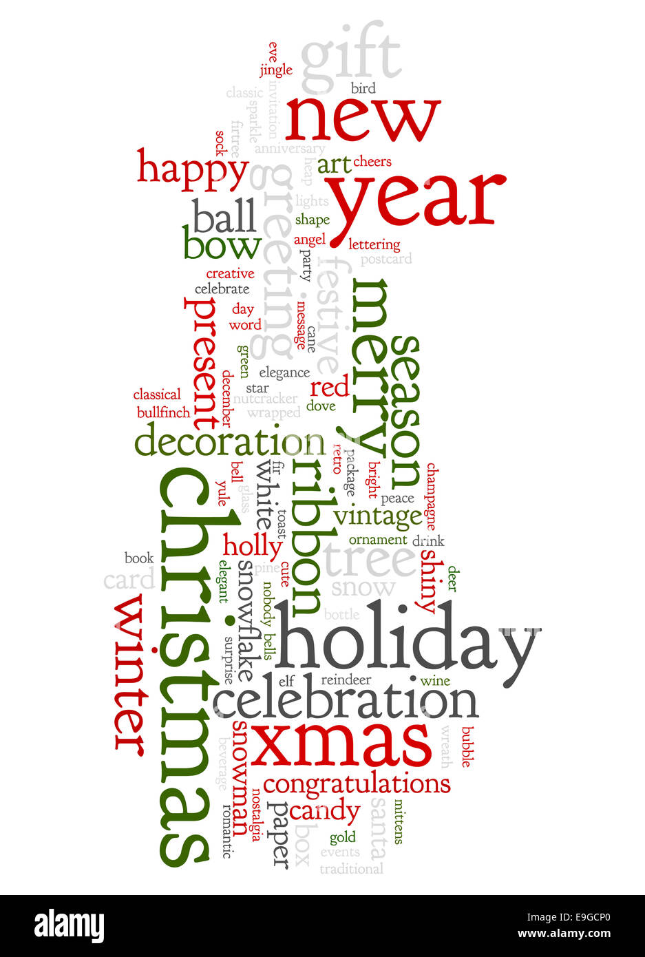 Merry christmas word cloud shape hi-res stock photography and images ...