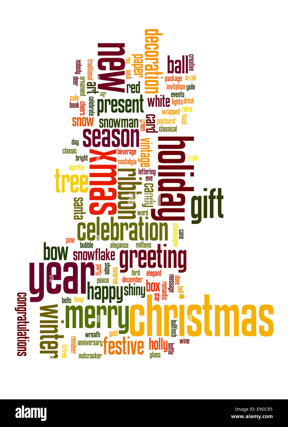 Christmas text cloud Stock Photo - Alamy