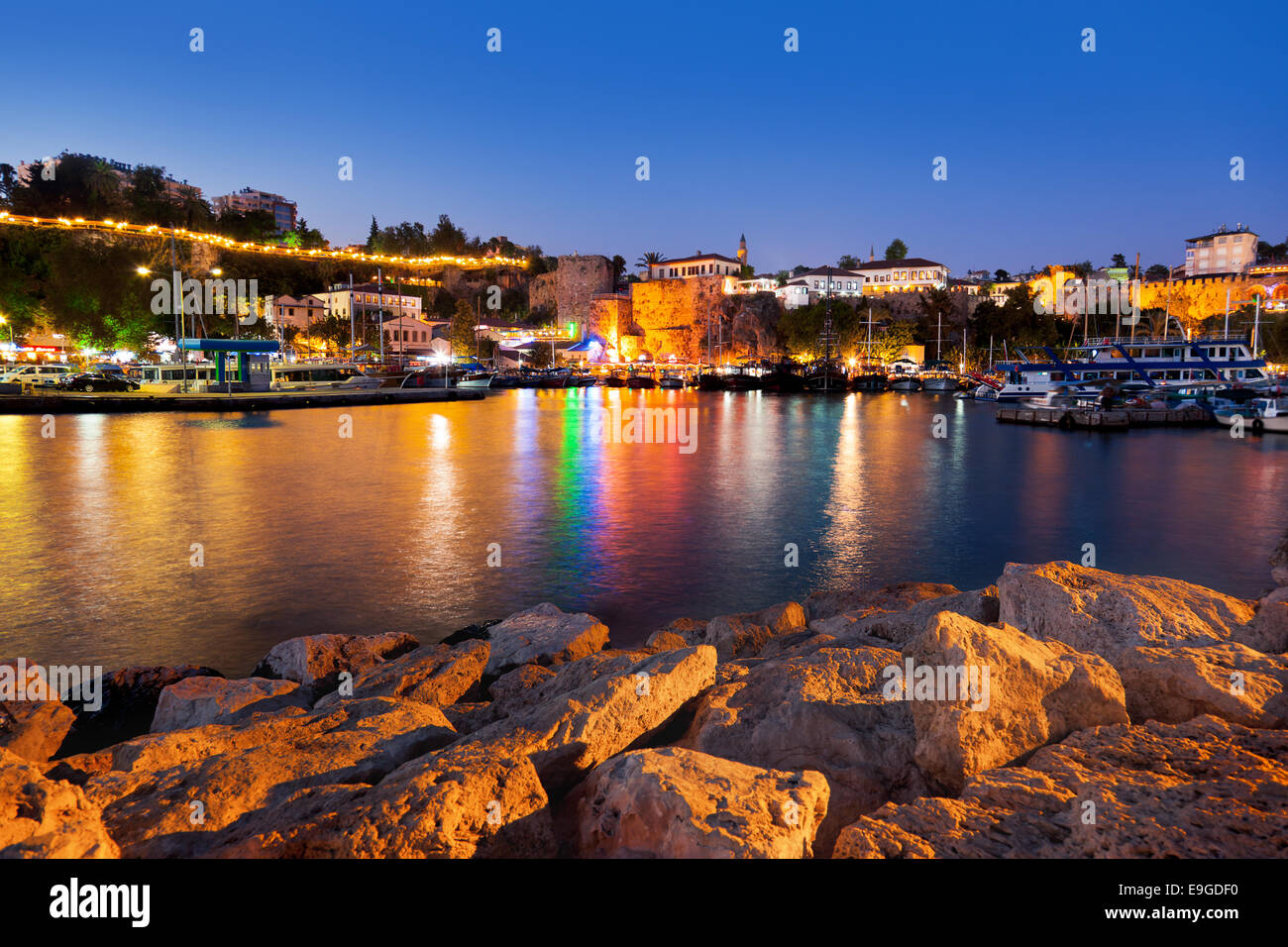 Old town Kaleici in Antalya, Turkey at night Stock Photo - Alamy