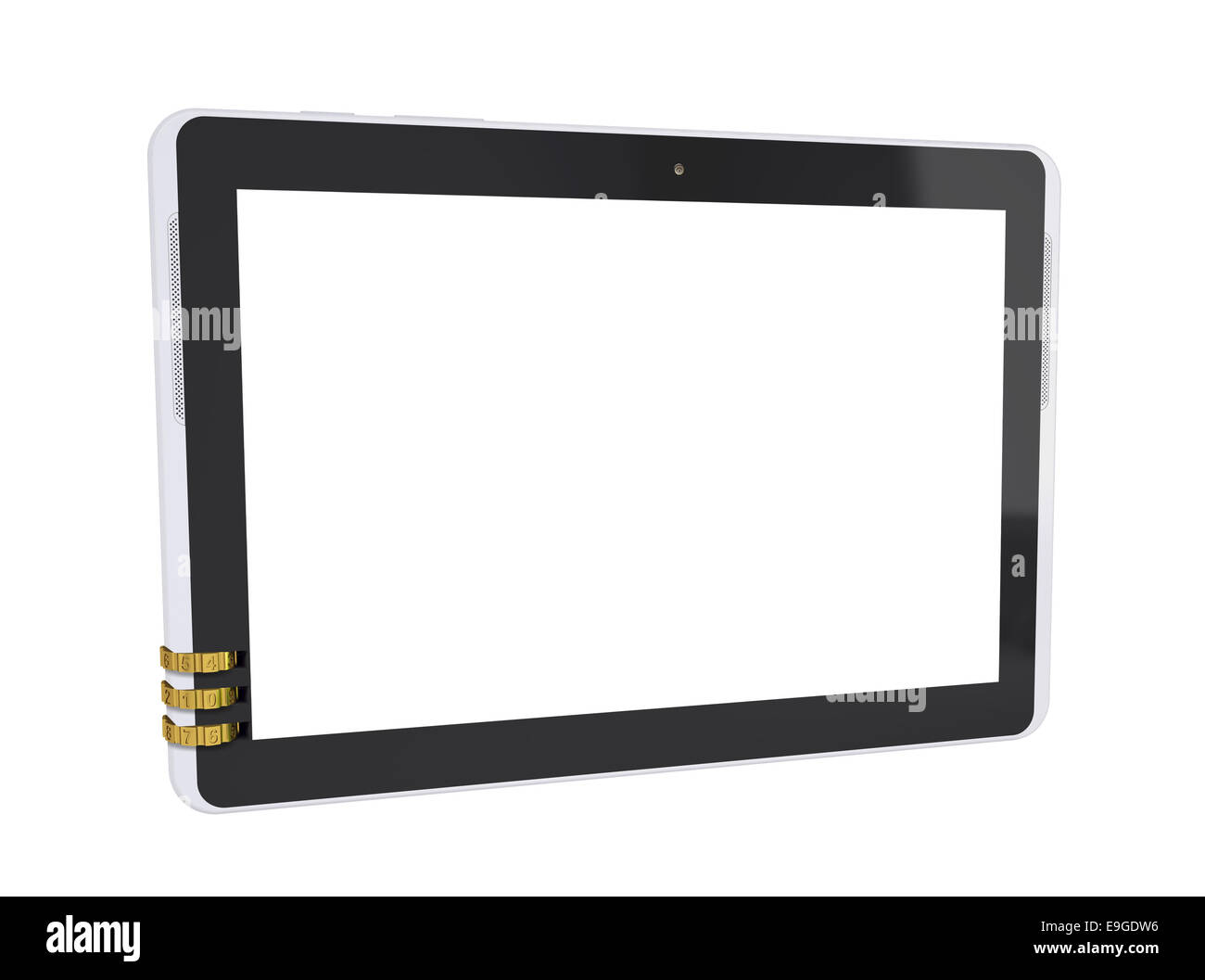 Tablet pc with wheels combination code Stock Photo - Alamy