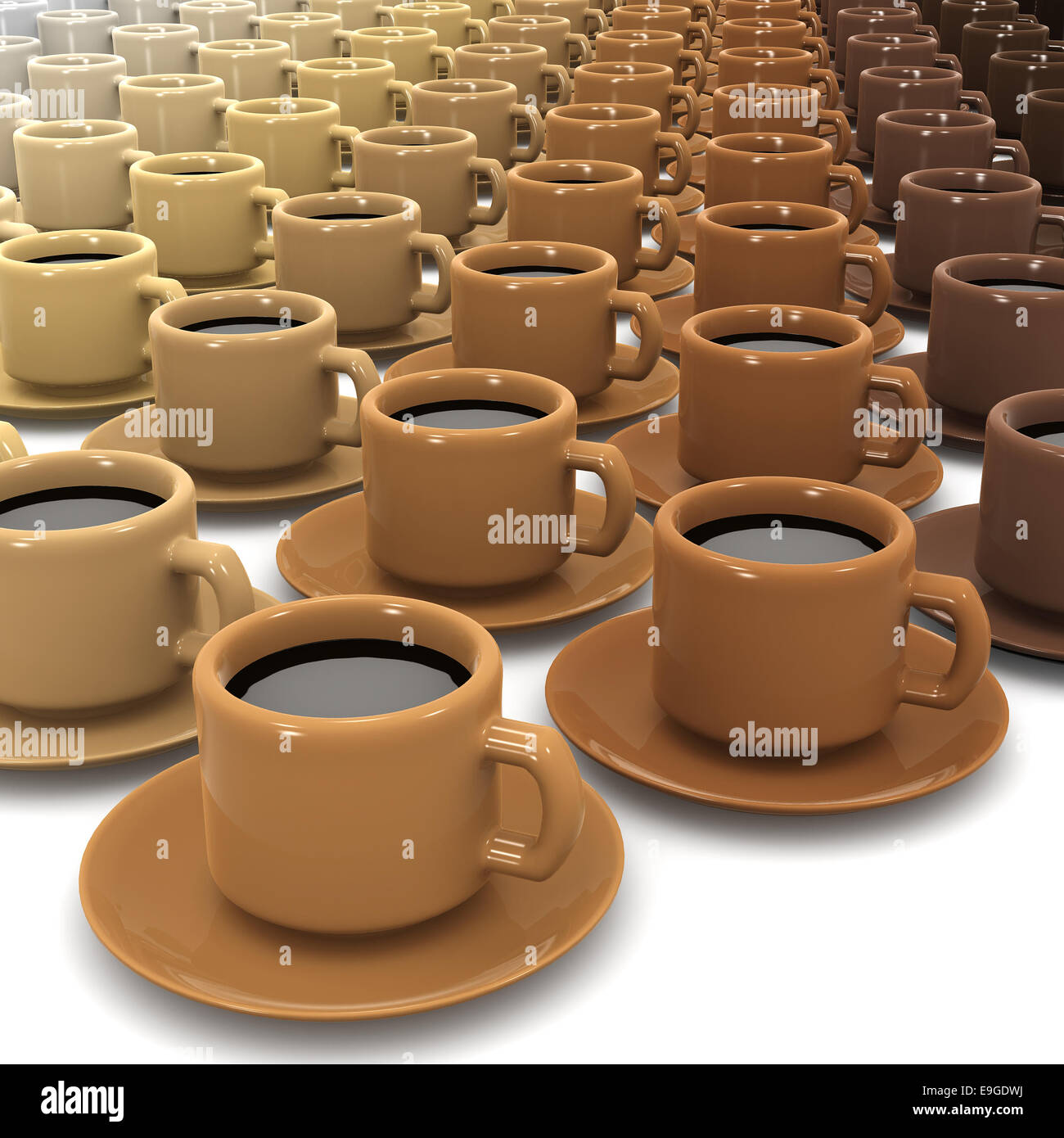 3d render of a range of coffee cups Stock Photo - Alamy