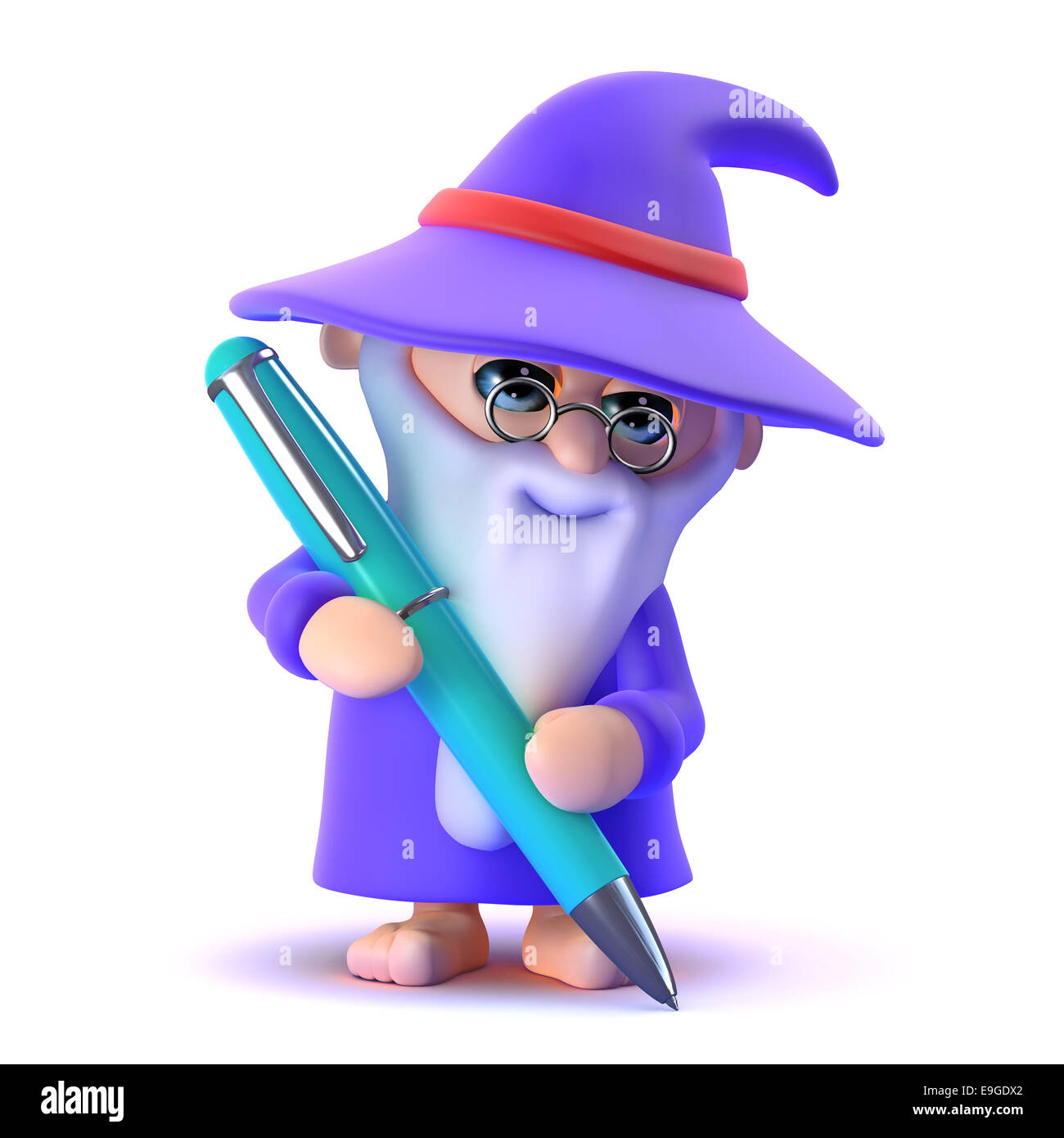 3d render of a wizard writing with a pen Stock Photo - Alamy