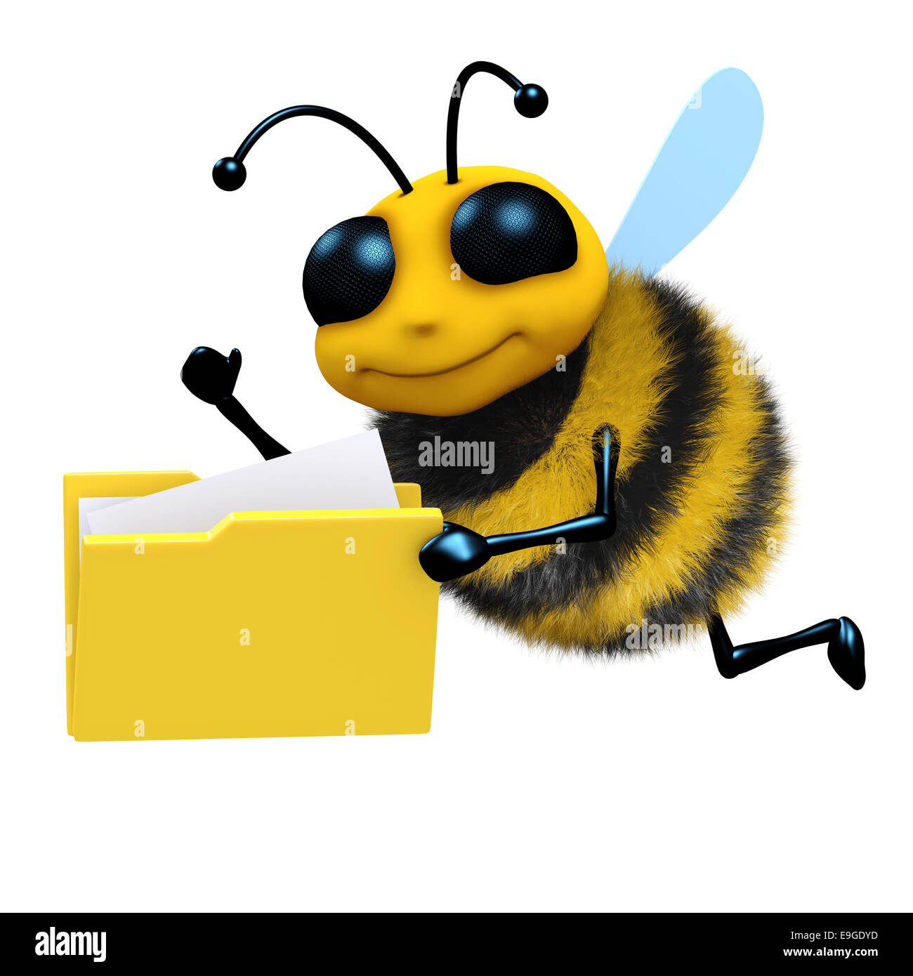 3d render of a honey bee with a folder full of files Stock Photo - Alamy