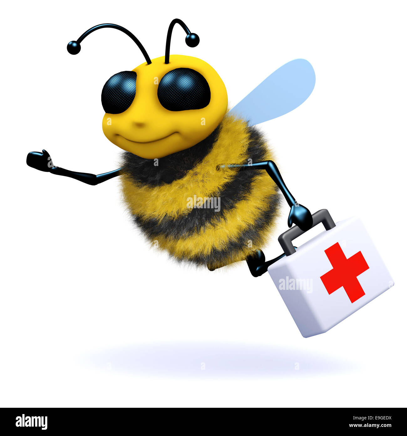 3d render of a bee carrying a first aid kit Stock Photo - Alamy
