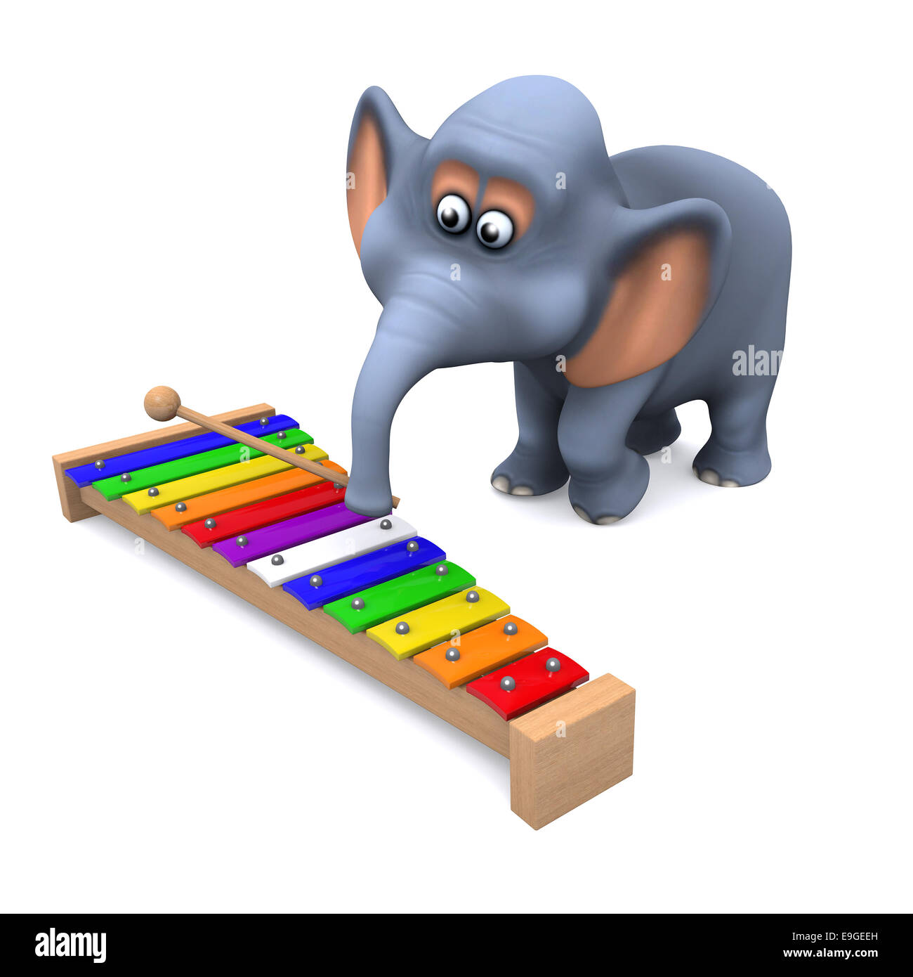 3d render of an elephant playing a xylophone Stock Photo - Alamy