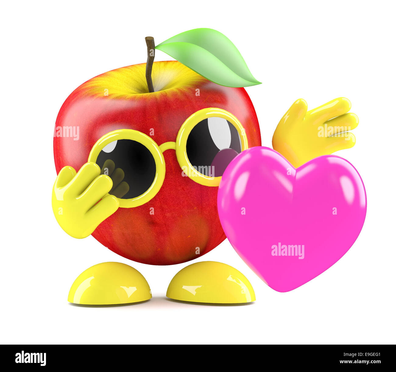 Cartoon love heart apple hi-res stock photography and images - Alamy
