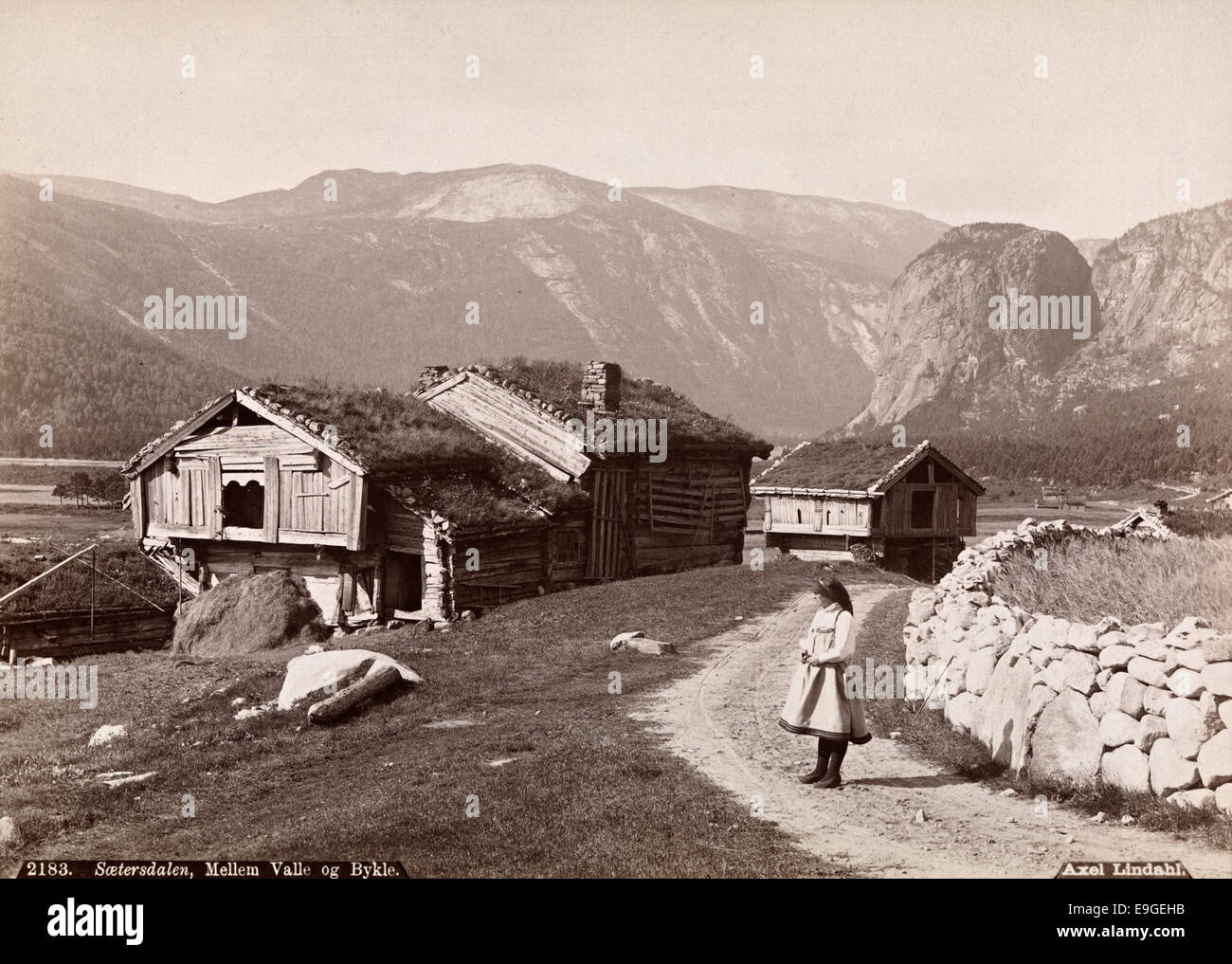 A photograph of a traditional scene in Setesdal, Norway, showing women ...