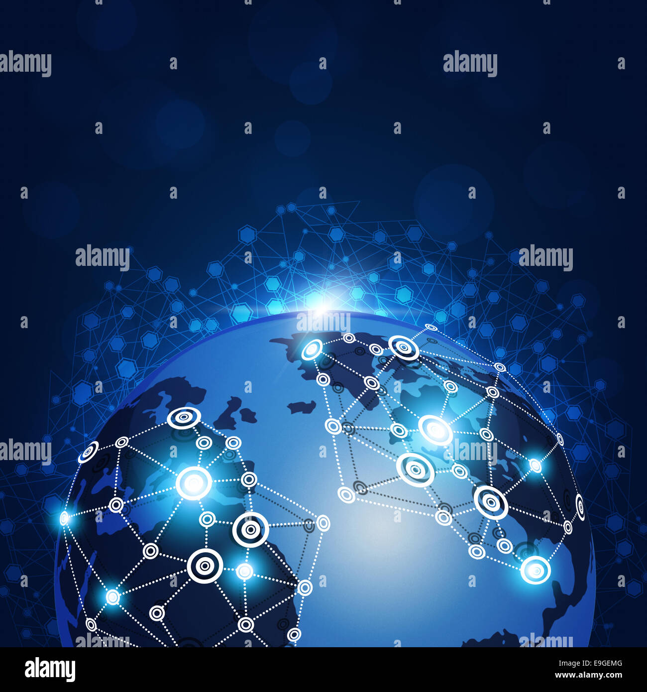 internet global connections concept blue business background Stock ...