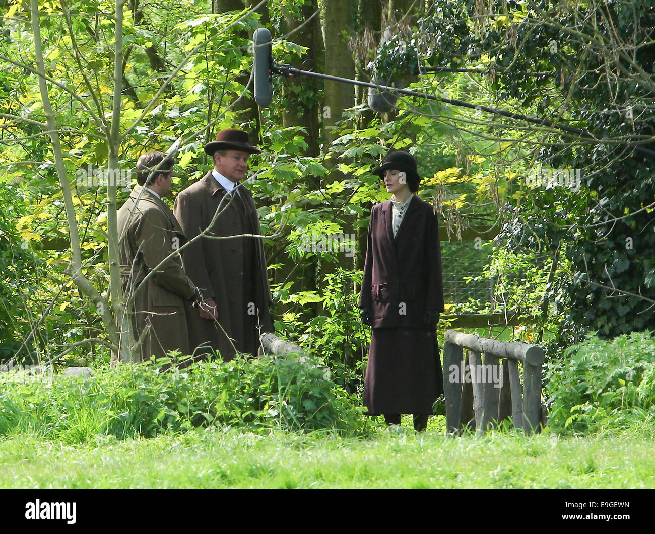 Cast members film scenes for the new series of Downton Abbey in Bampton ...