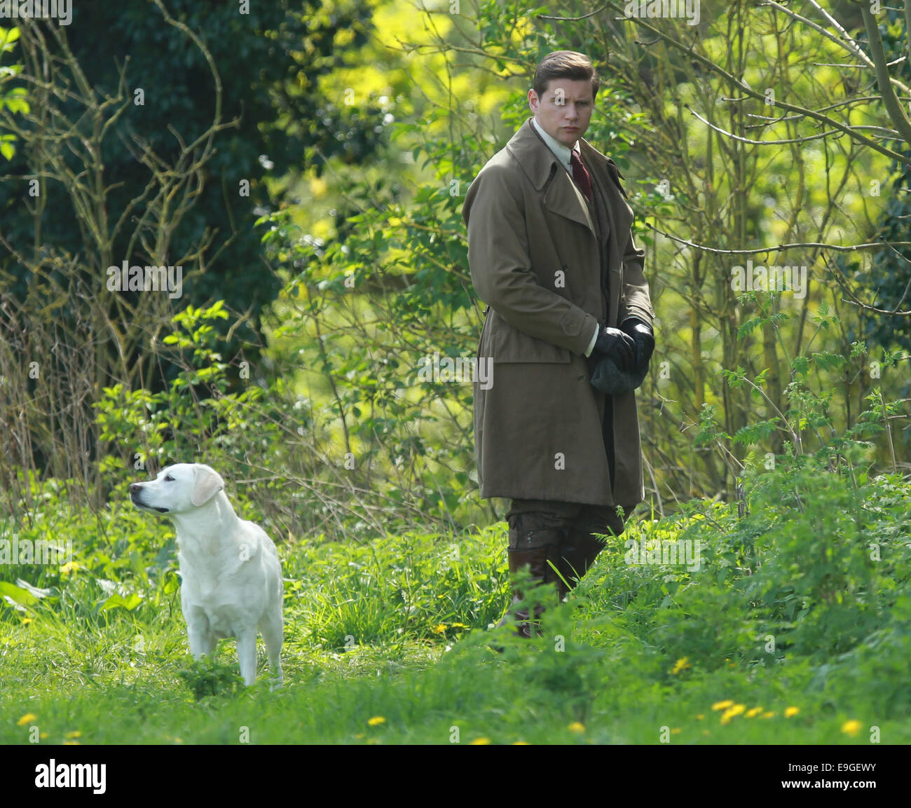 Cast members film scenes for the new series of Downton Abbey in Bampton ...