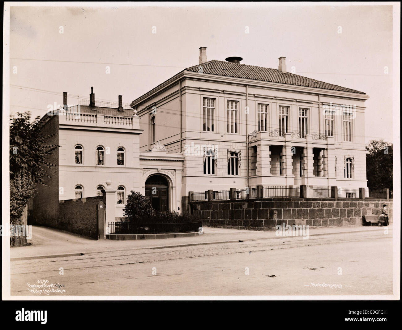 This photograph features the Nobel Building, home of the Norwegian ...