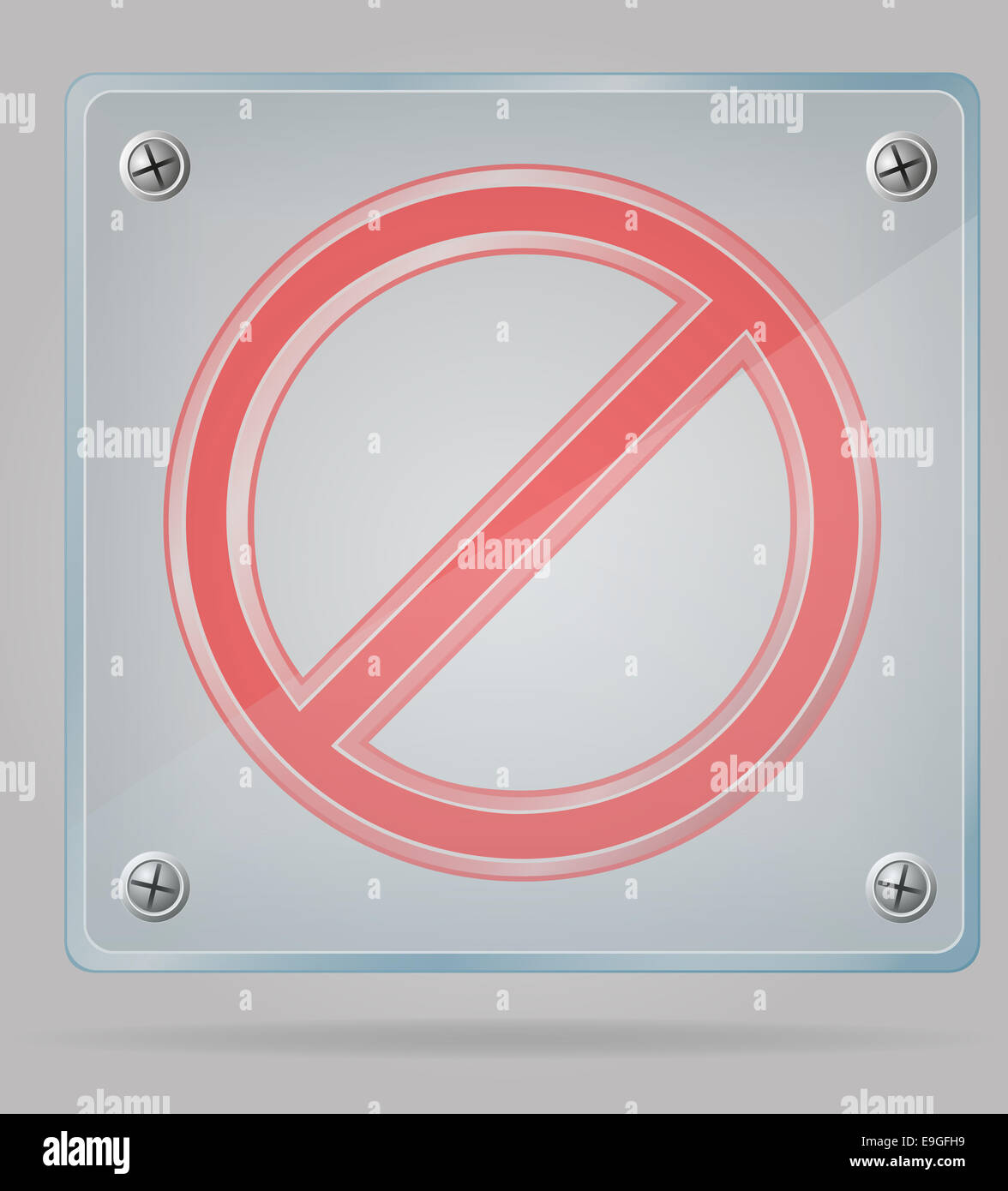 transparent prohibition sign on the plate illustration isolated on gray ...