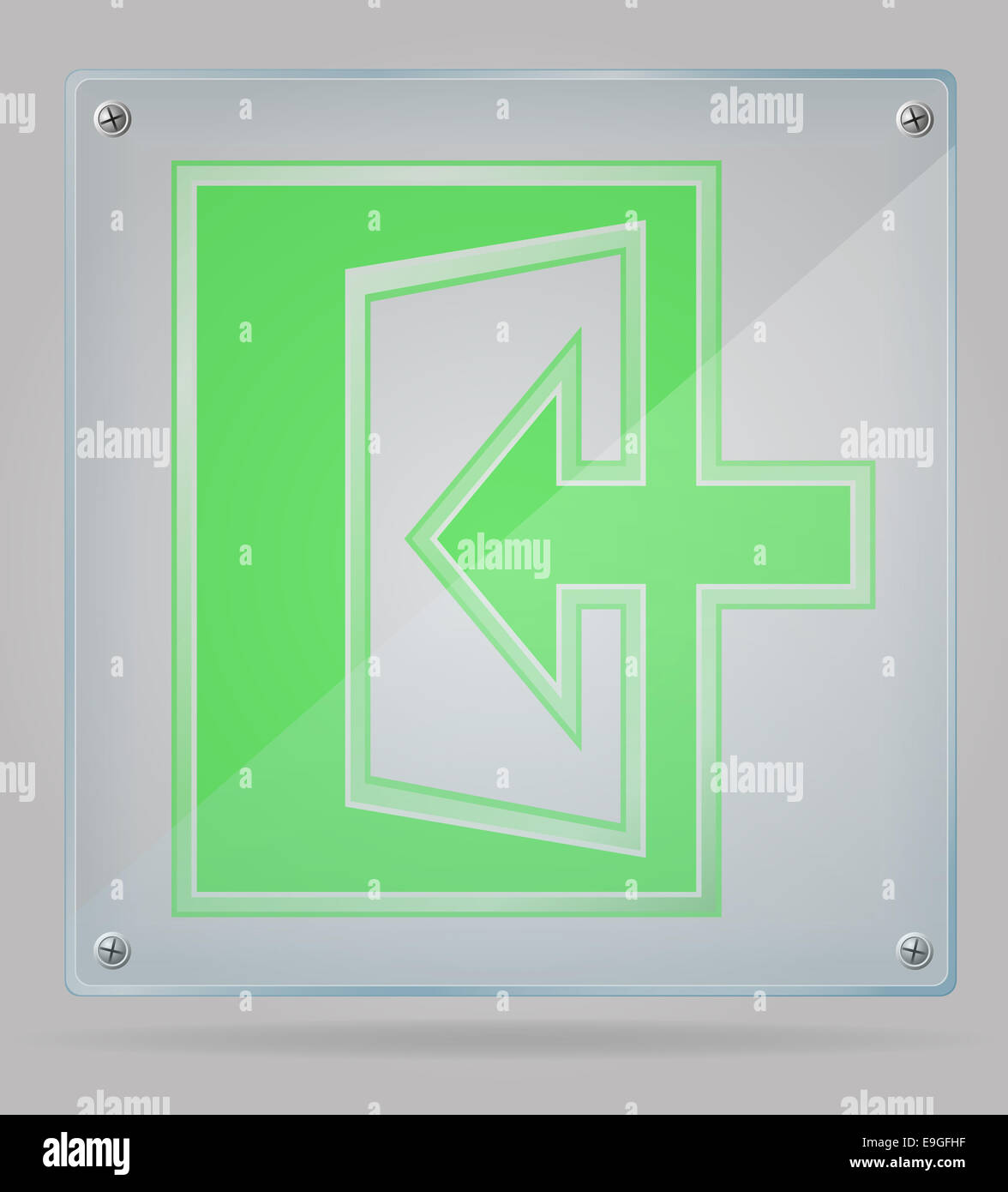 transparent sign exit on the plate illustration isolated on gray ...