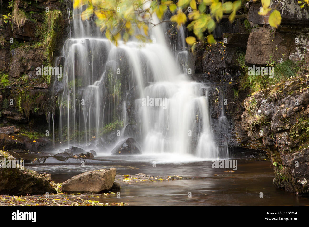 Waterfalls near the village of Keld, Swaledale, Yorkshire Dales ...