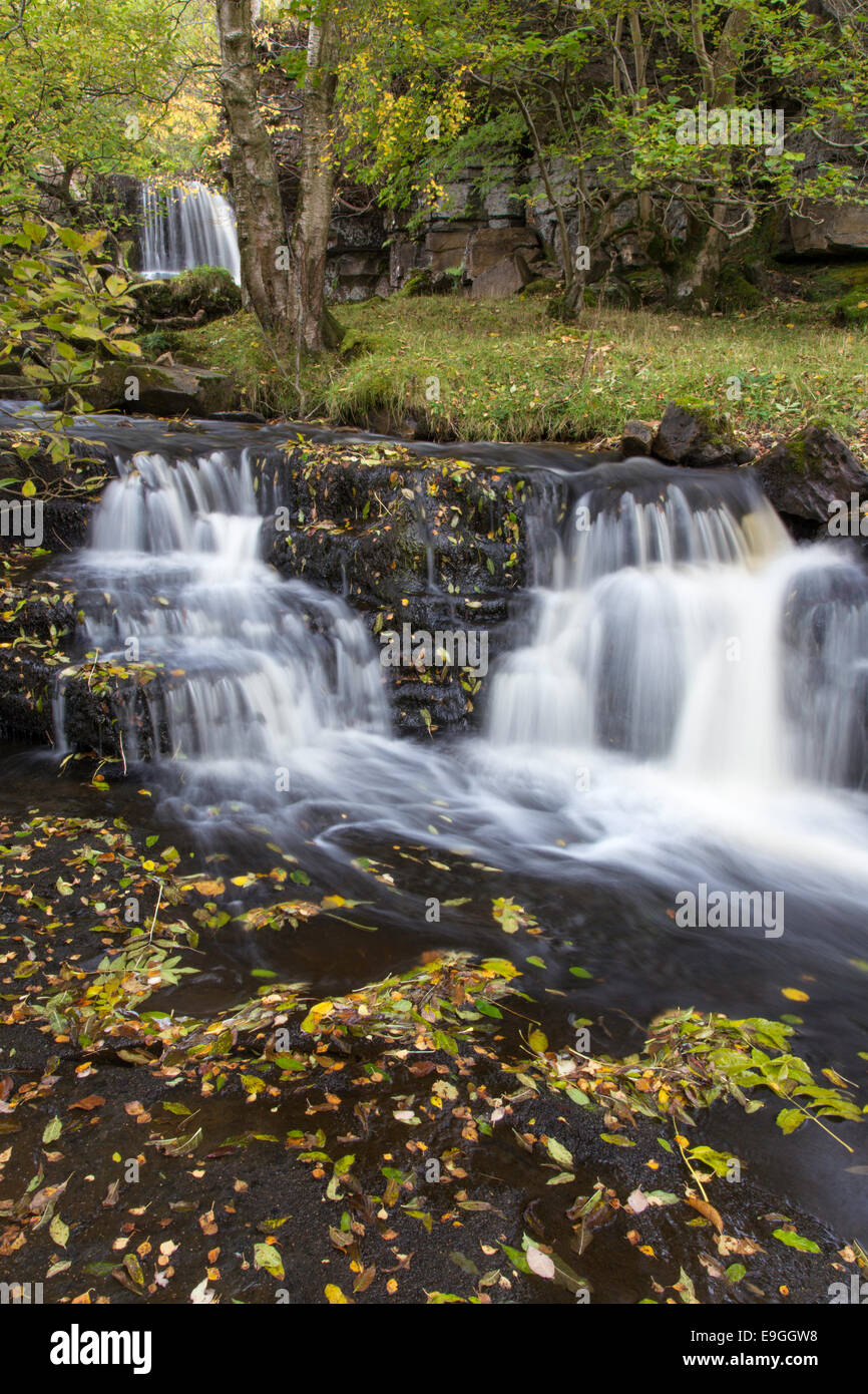 Waterfalls near the village of Keld, Swaledale, Yorkshire Dales ...