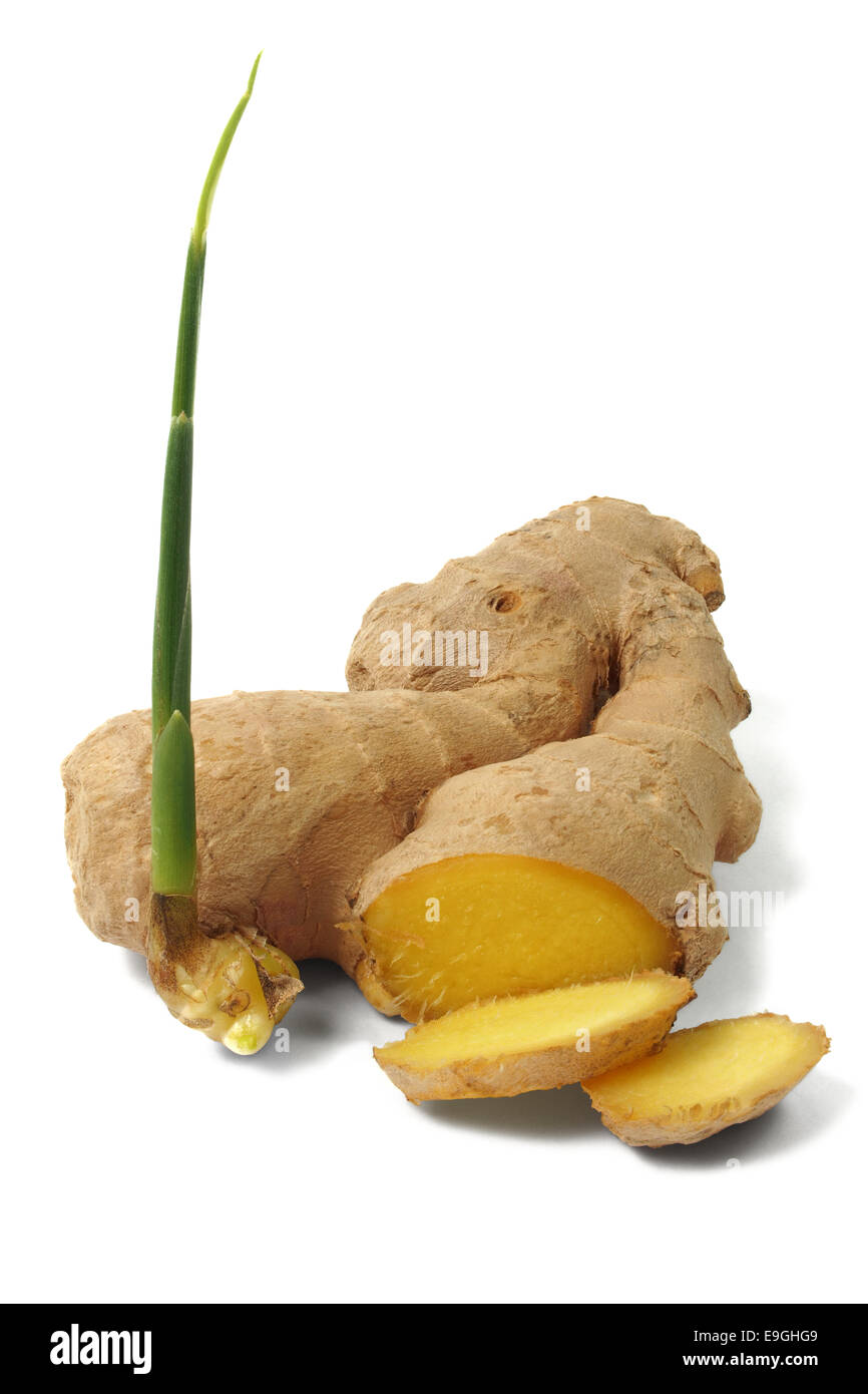 Sliced ginger root Stock Photo - Alamy